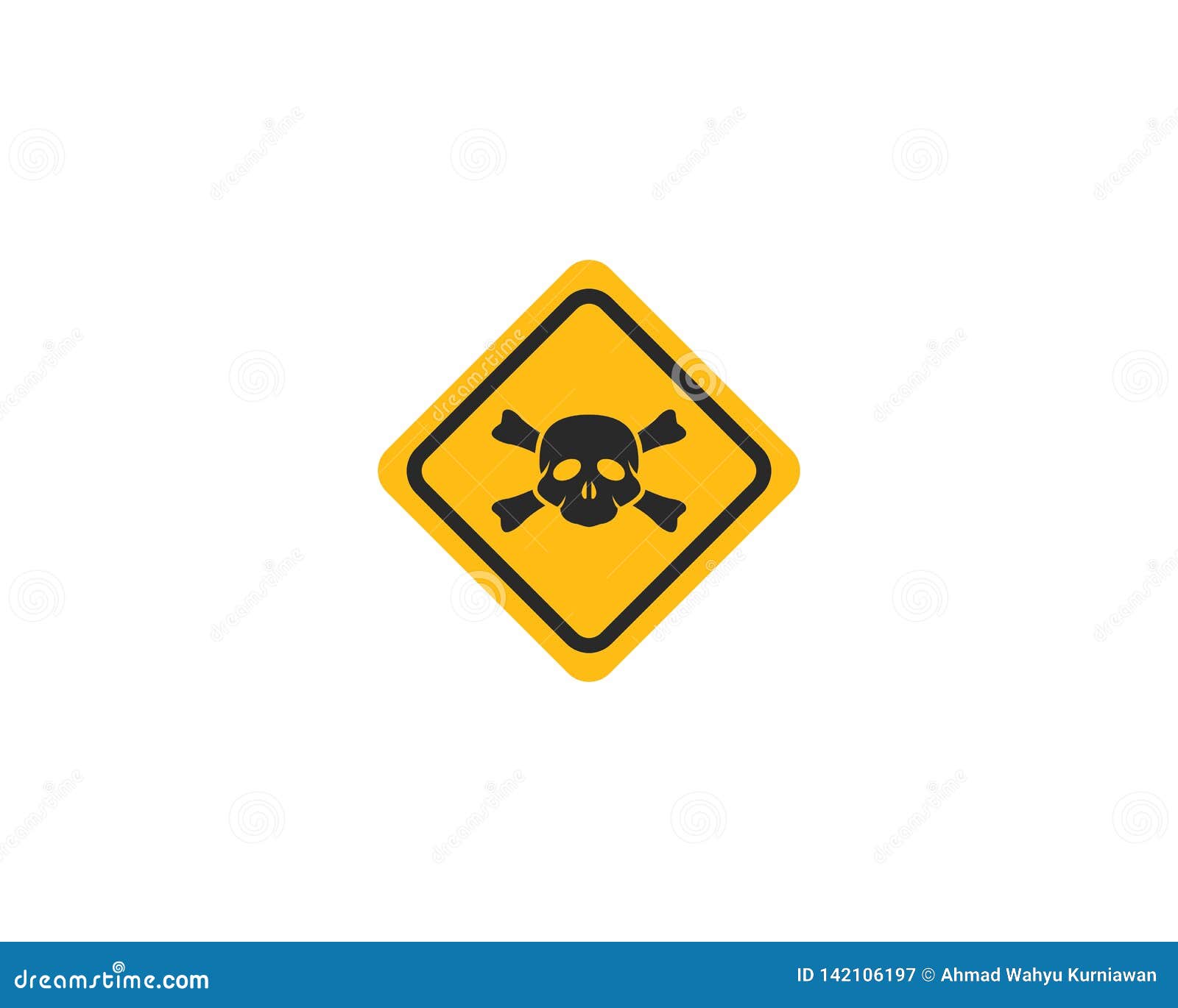 Skull Danger icon stock vector. Illustration of risk - 142106197