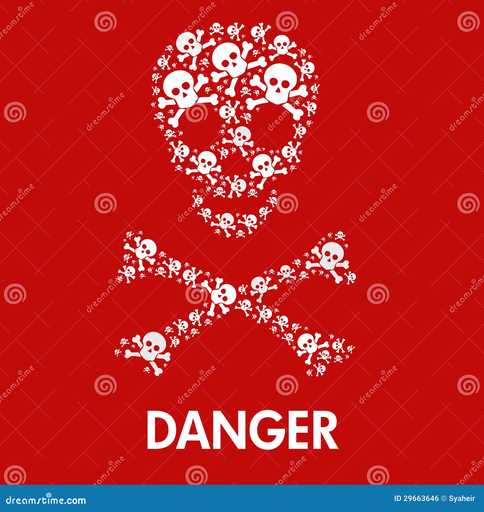 Skull danger sign stock illustration. Illustration of current - 29663646