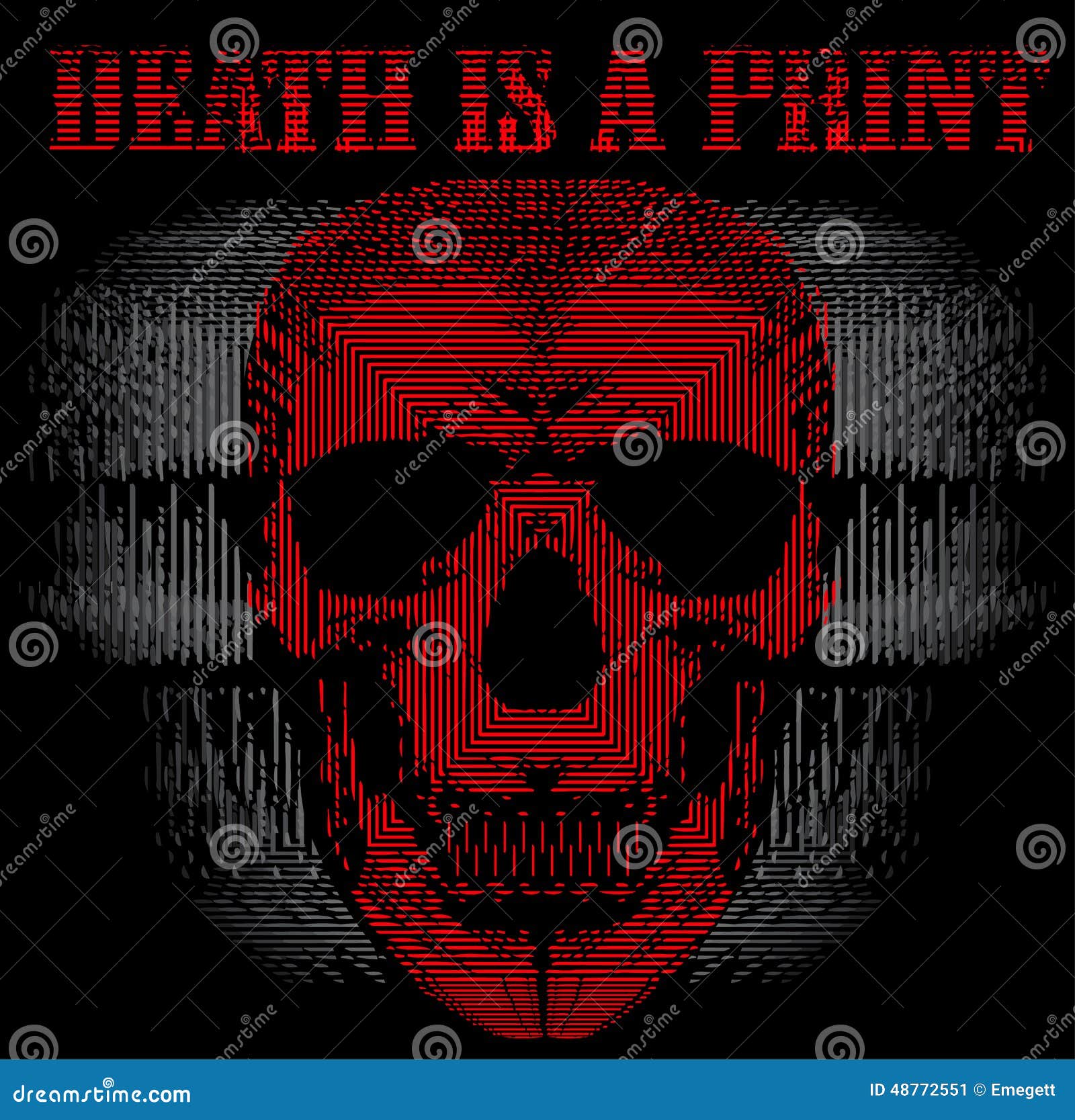 Skull Death Print Man T Shirt Graphic Stock Vector - Illustration of ...