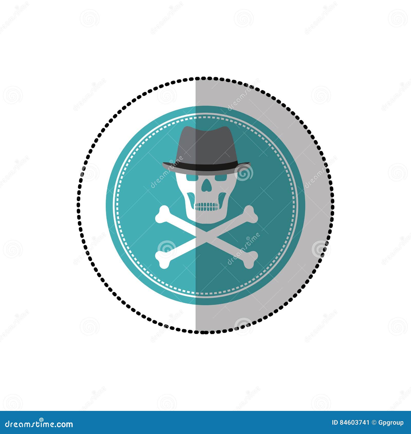 Skull death symbol stock vector. Illustration of circle - 84603741