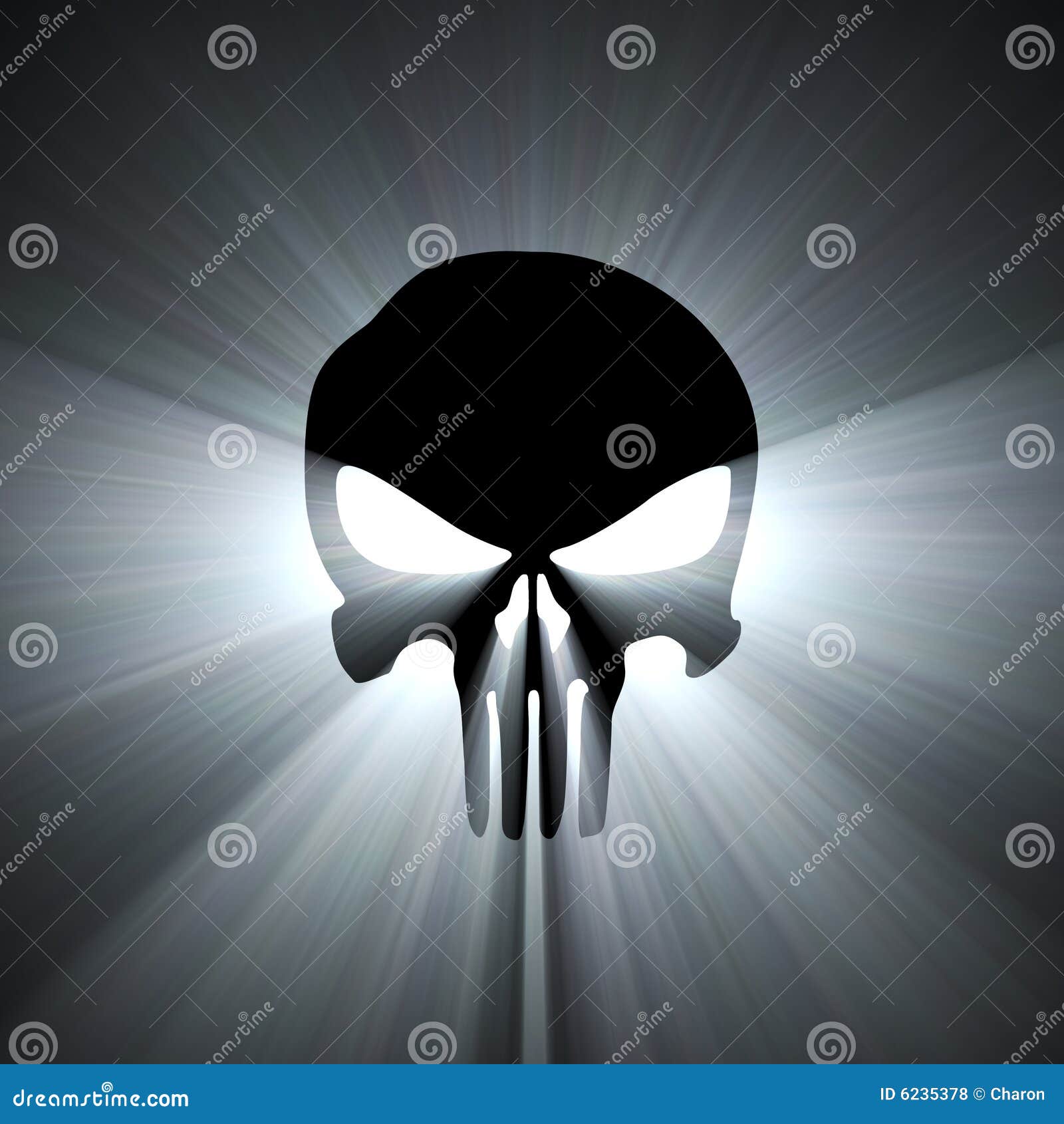 Skull Death Symbol White Light Halo Stock Illustration - Illustration ...