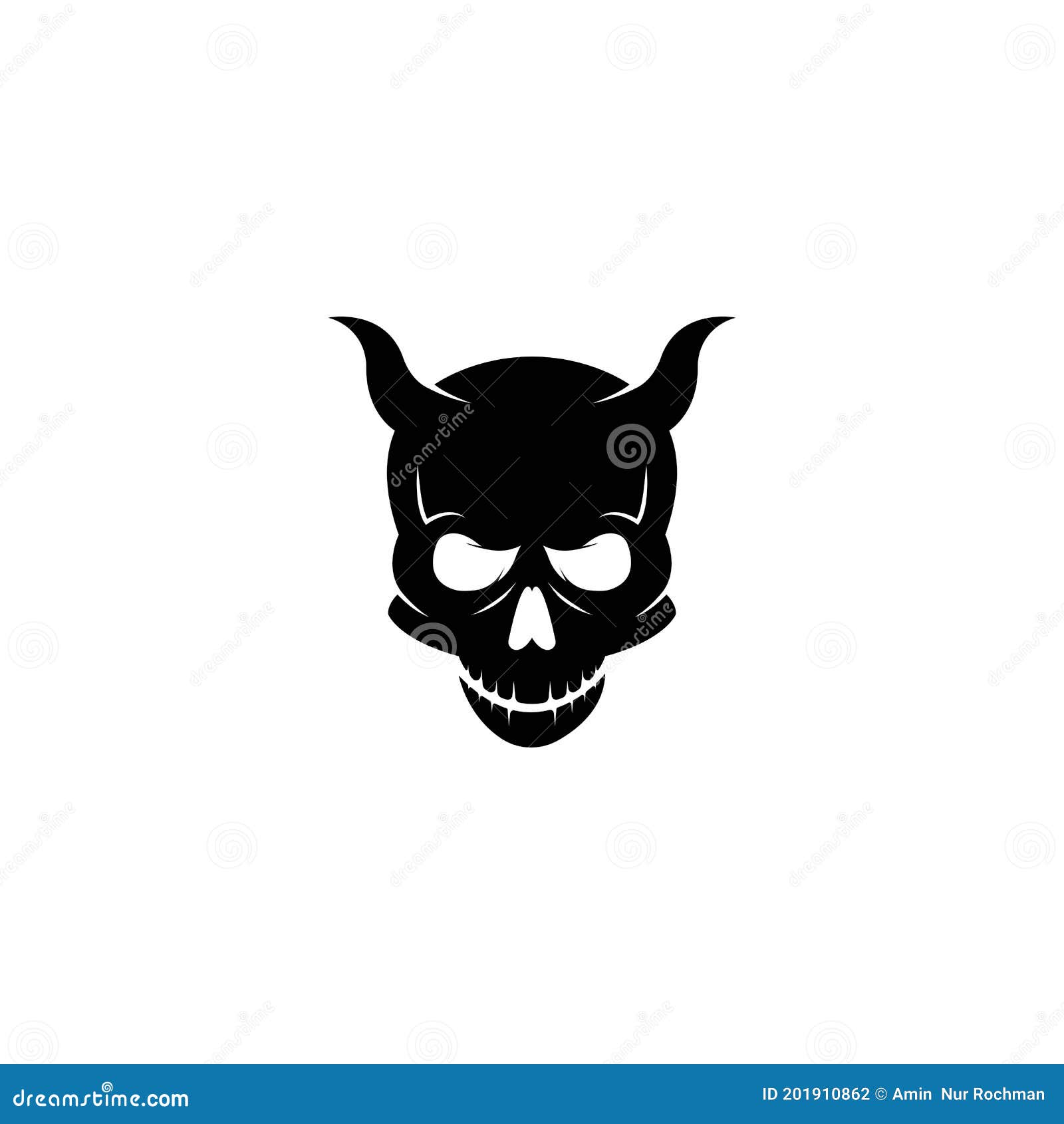 Skull Devil logo vector stock vector. Illustration of fear - 201910862