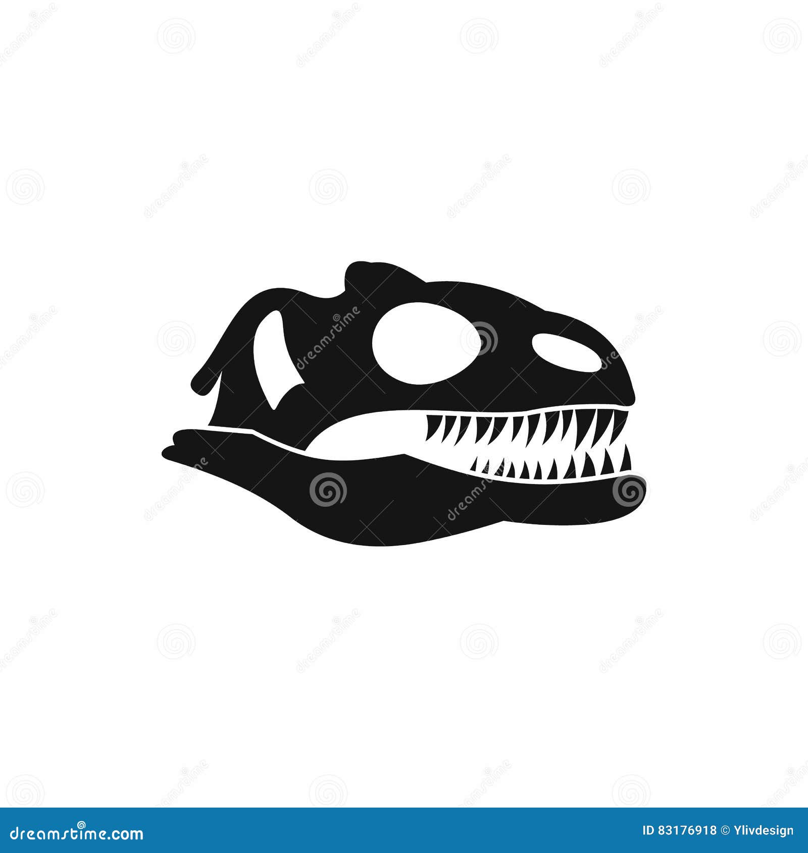 Skull of Dinosaur Icon, Simple Style Stock Vector - Illustration of ...
