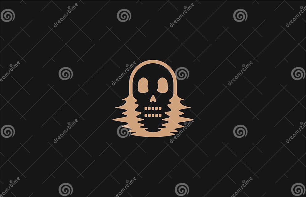 Skull in distorted glitch stock vector. Illustration of face - 135942749