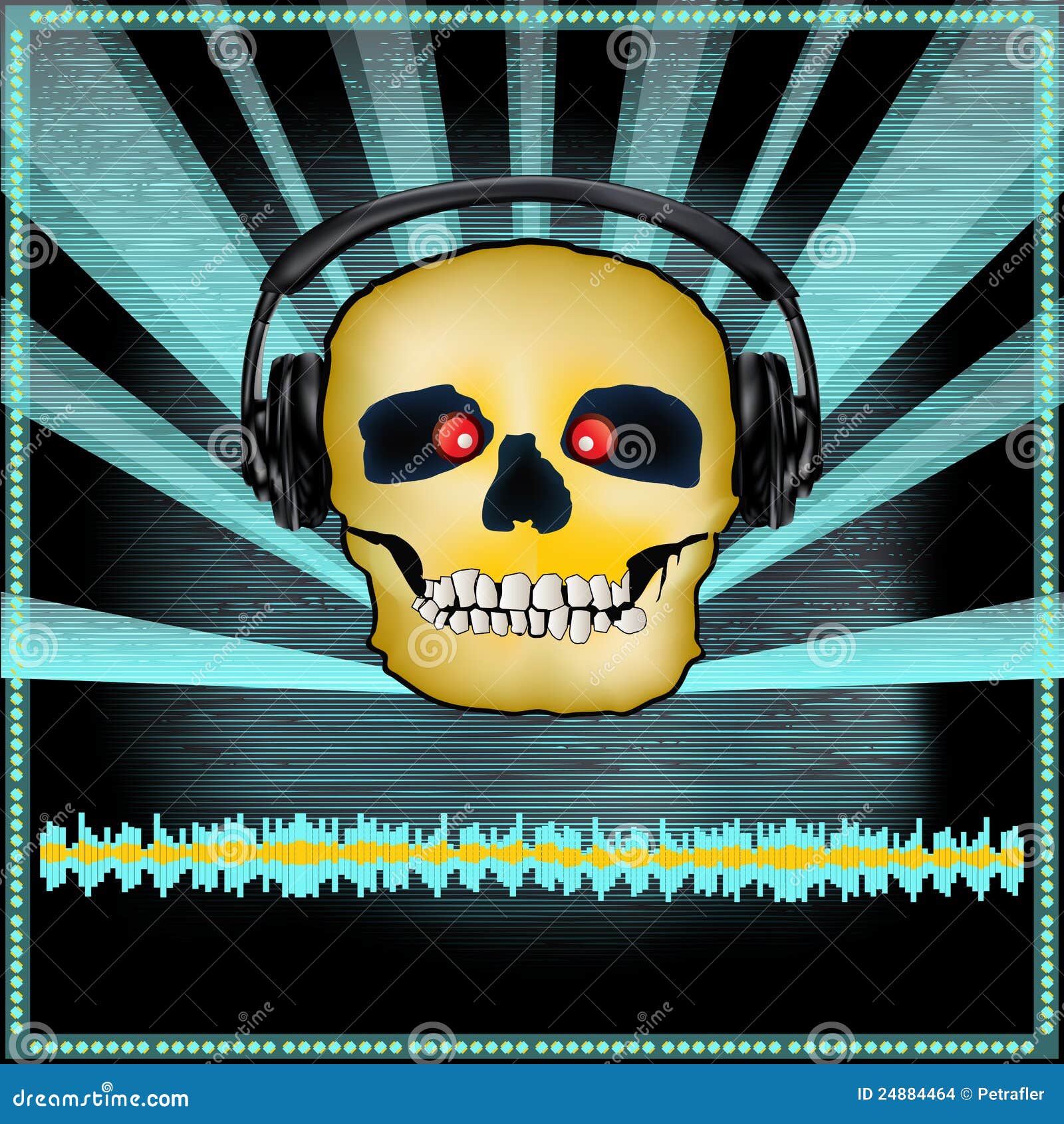 Skull DJ Set Flyer stock vector. Illustration of listen - 24884464