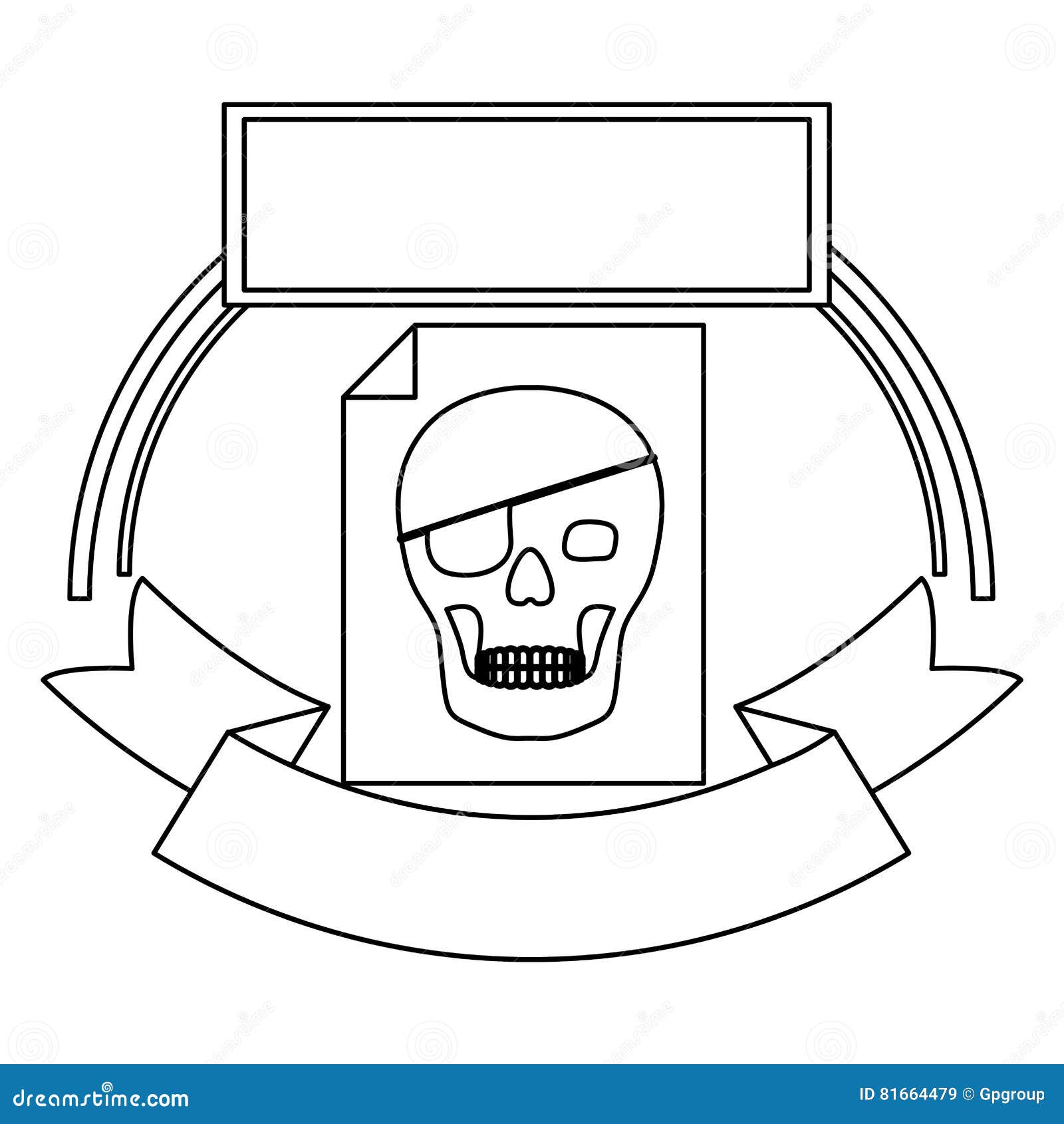 Skull Document and Security System Design Stock Illustration ...