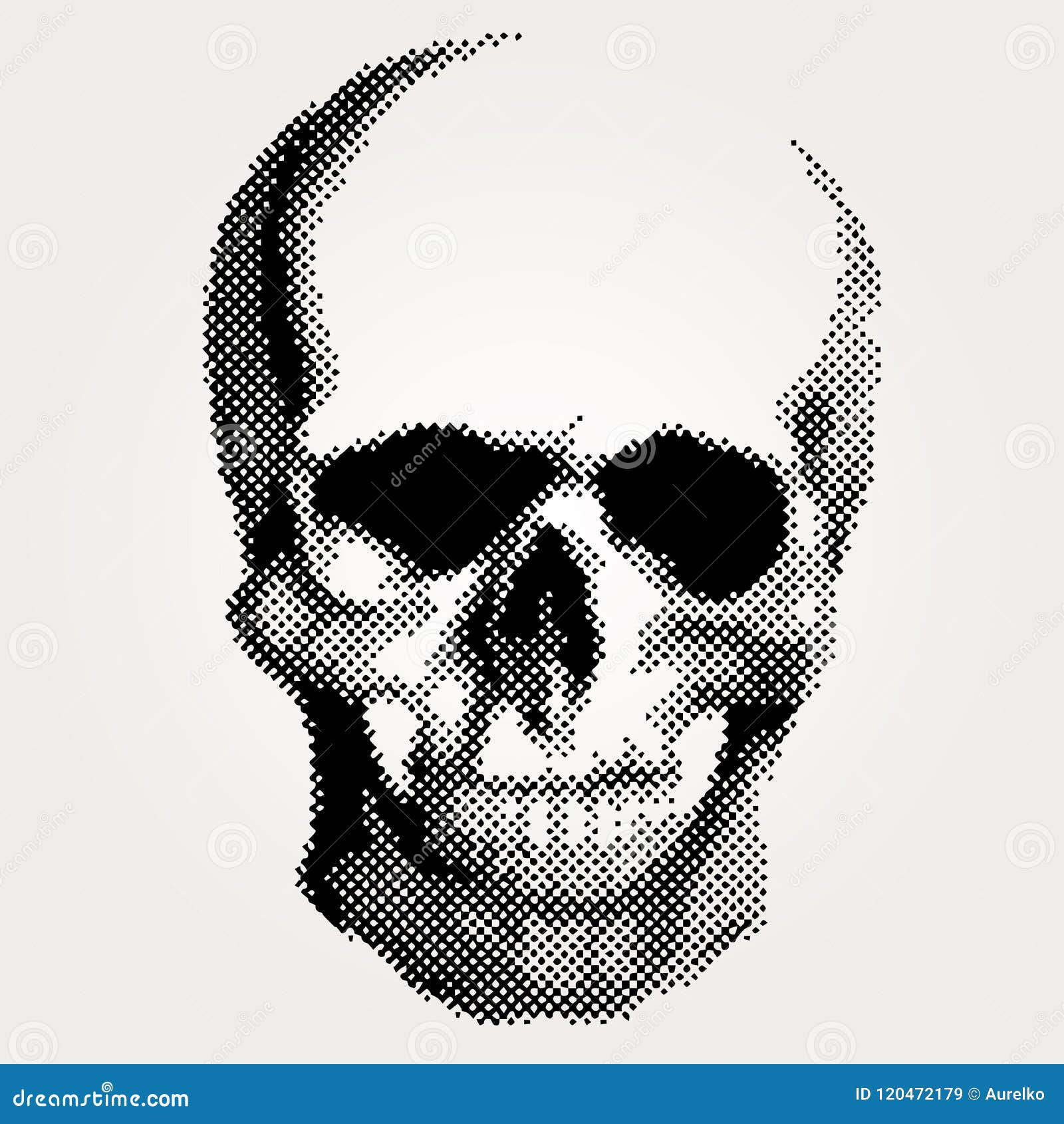 Skull dot one stock vector. Illustration of deadly, dark - 120472179