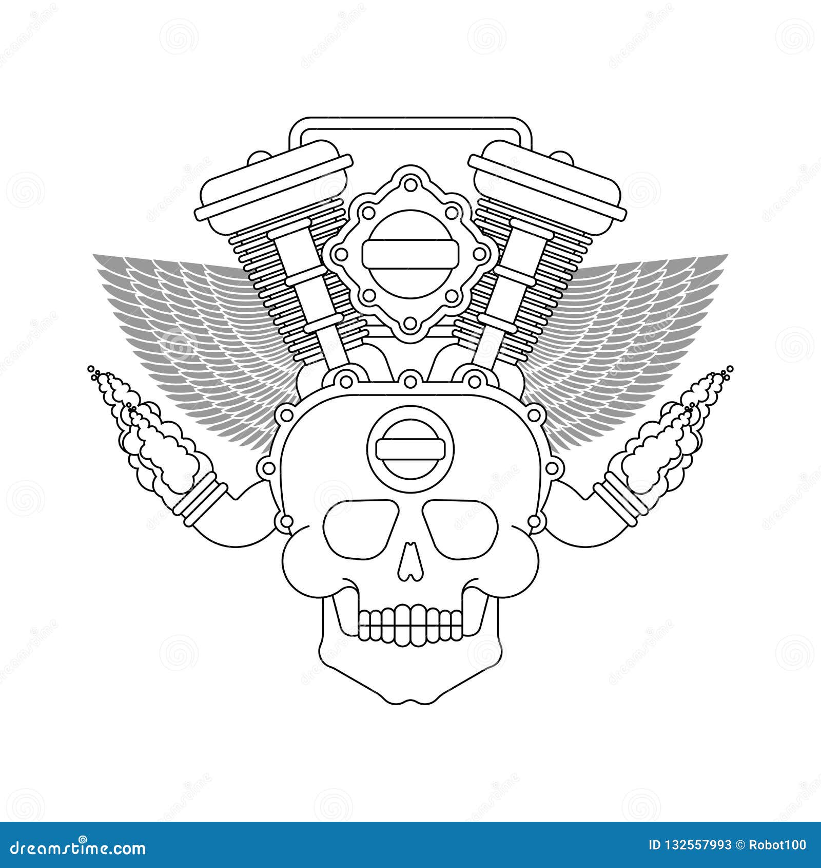 Skull Engine Isolated. Skeleton Head Motor Stock Vector - Illustration ... Skull Engine Isolated. Skeleton Head Motor Stock Vector - Illustration ...