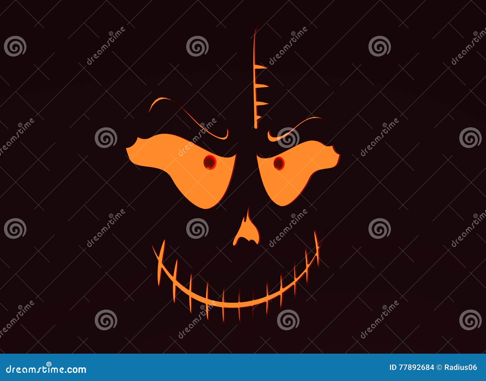 Skull with Evil Laugh stock illustration. Illustration of ghost - 77892684