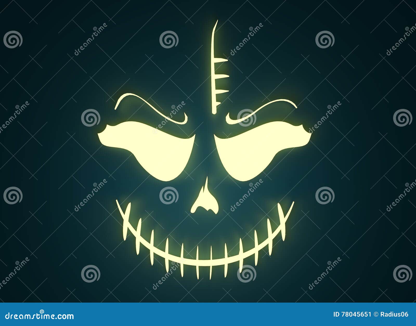 Skull with Evil Laugh stock illustration. Illustration of evil - 78045651