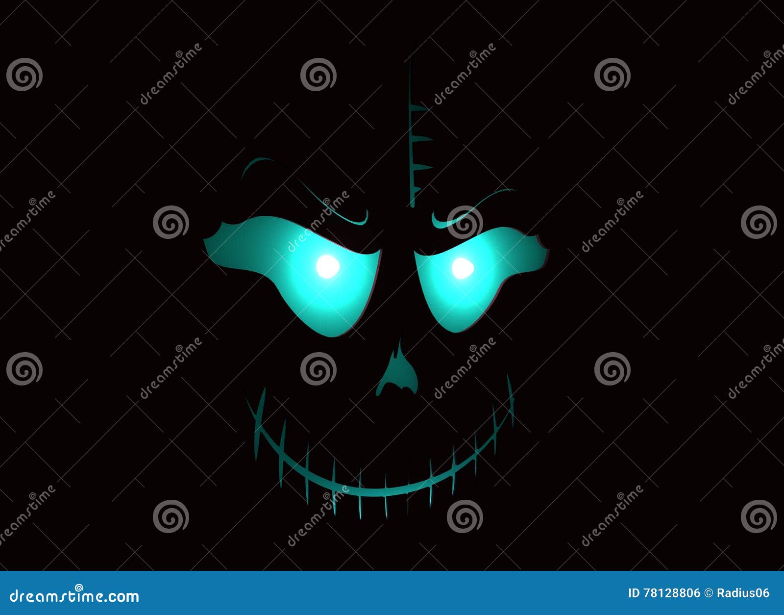 Skull with Evil Laugh stock illustration. Illustration of head - 78128806