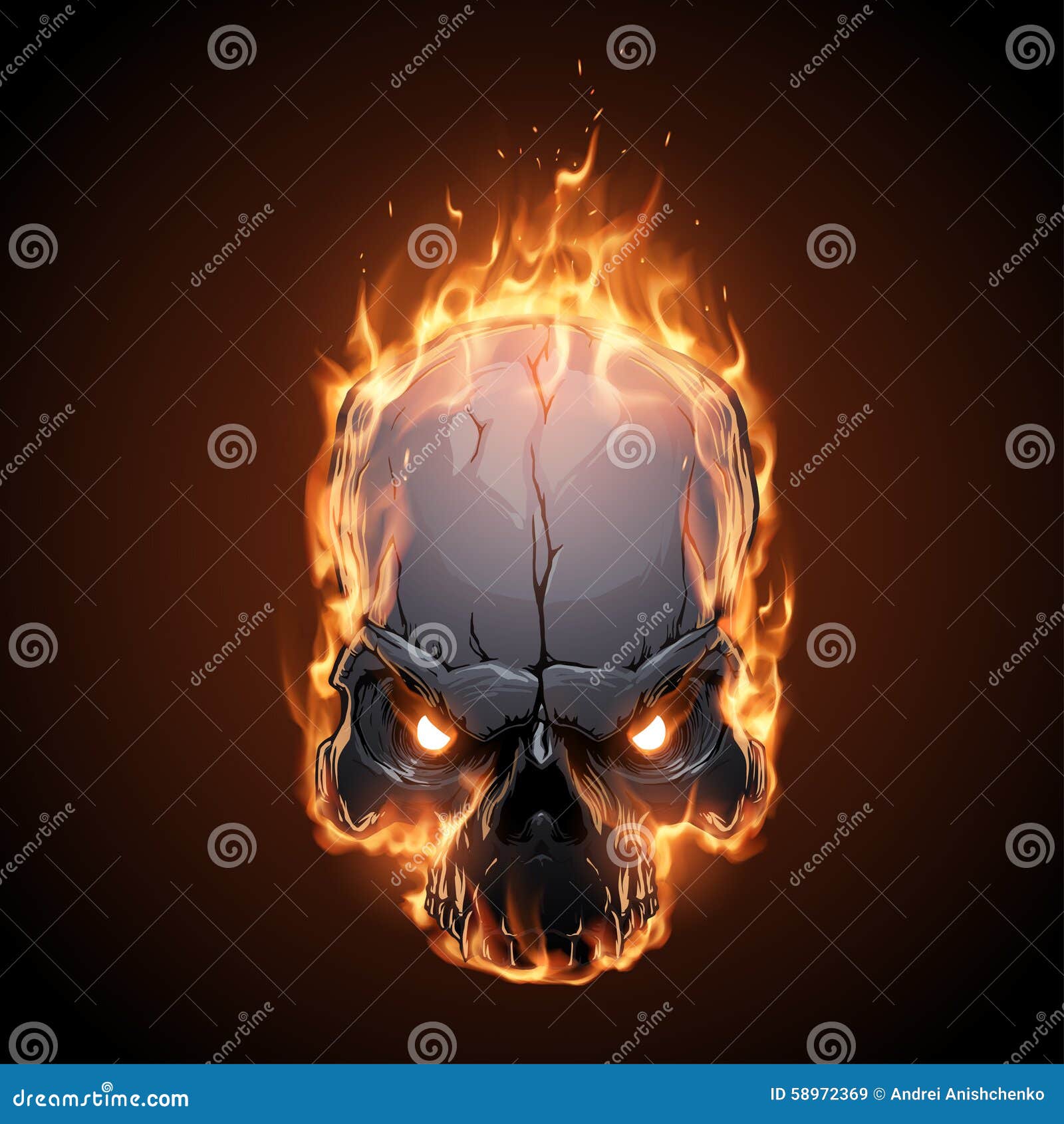 Skull Fire Logo Vector Design | CartoonDealer.com #137219347