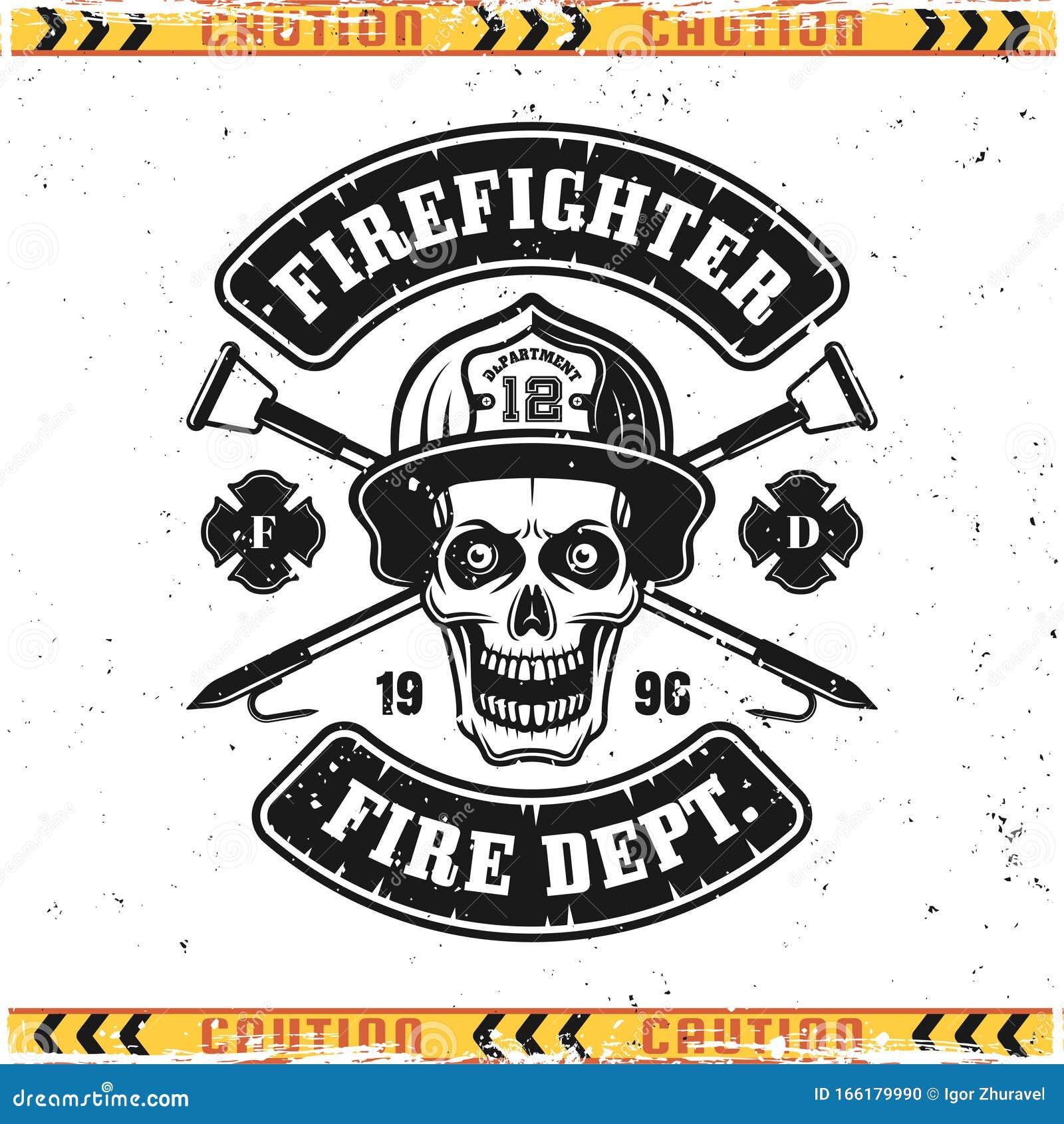 Firefighter Skull Vector