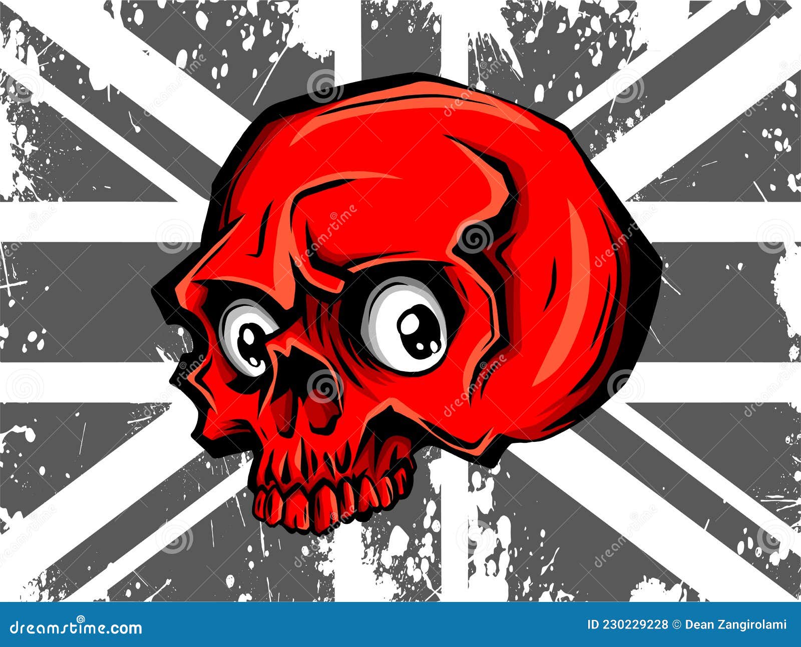 Skull and Flag. Red Flat Icon. Vector Illustration Symbol Stock Vector ...