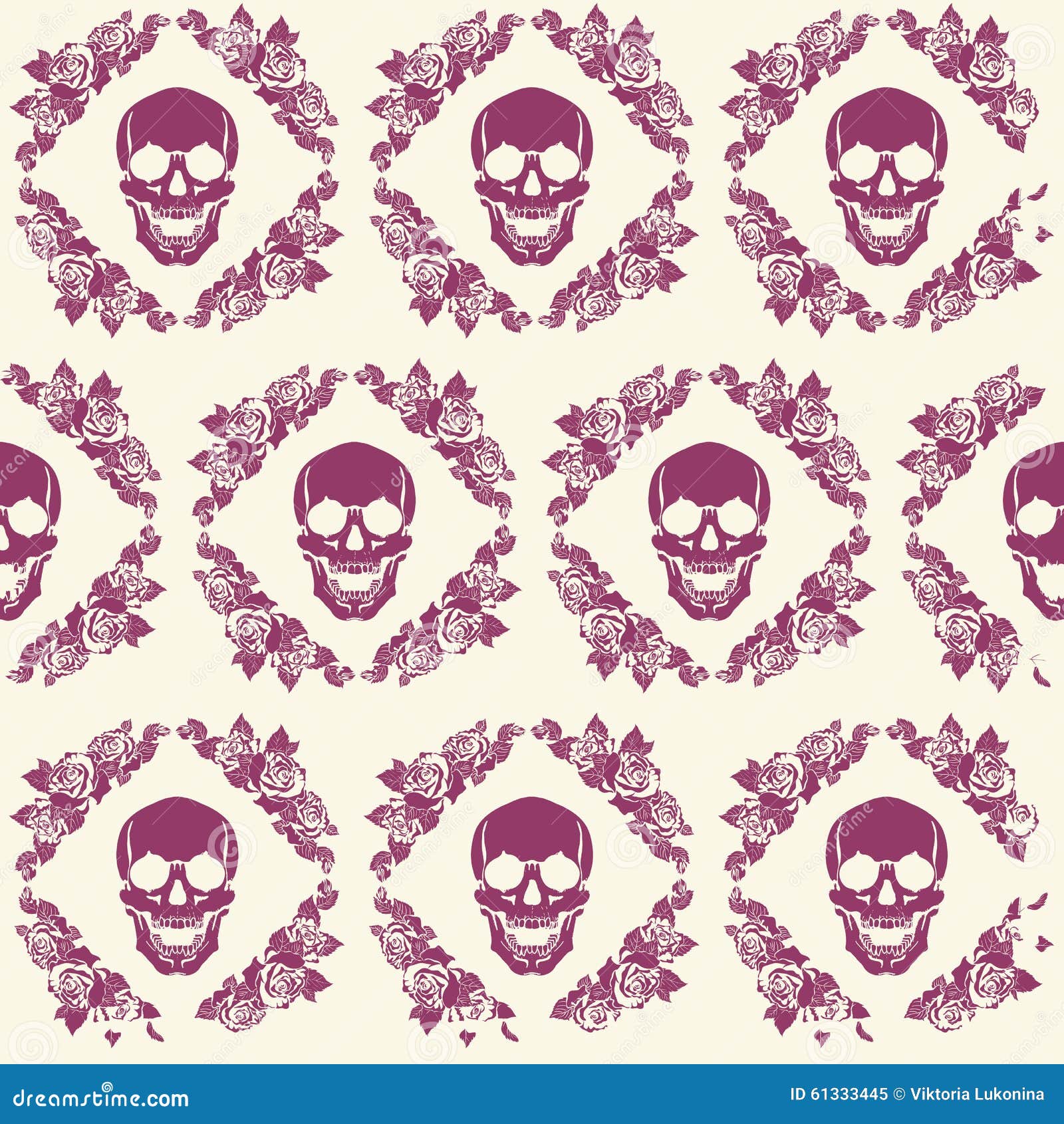 Skull in the Frame of Roses Stock Vector - Illustration of celebration ...