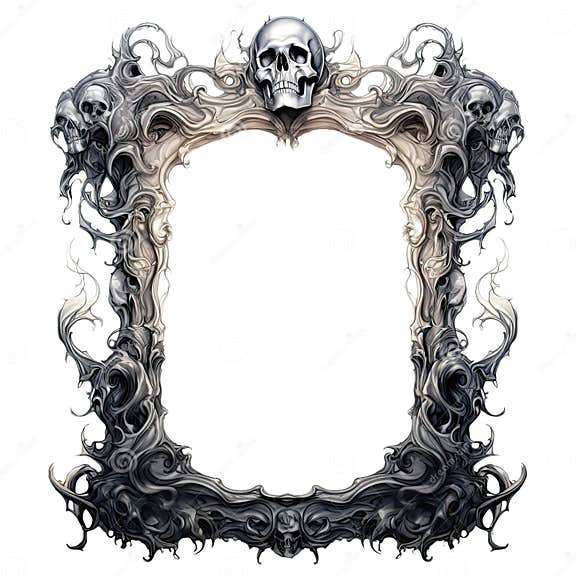 Skull Frame. Skeleton Head Frame Background. Stock Illustration ...
