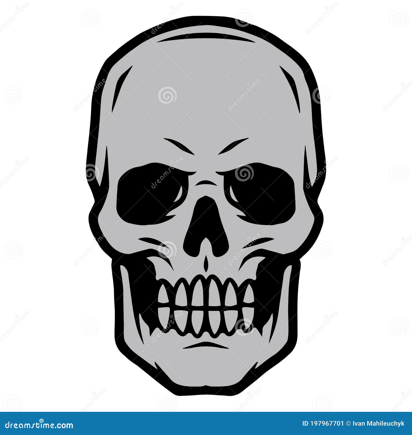 Skull Front View Vintage Concept Stock Vector - Illustration of retro ...
