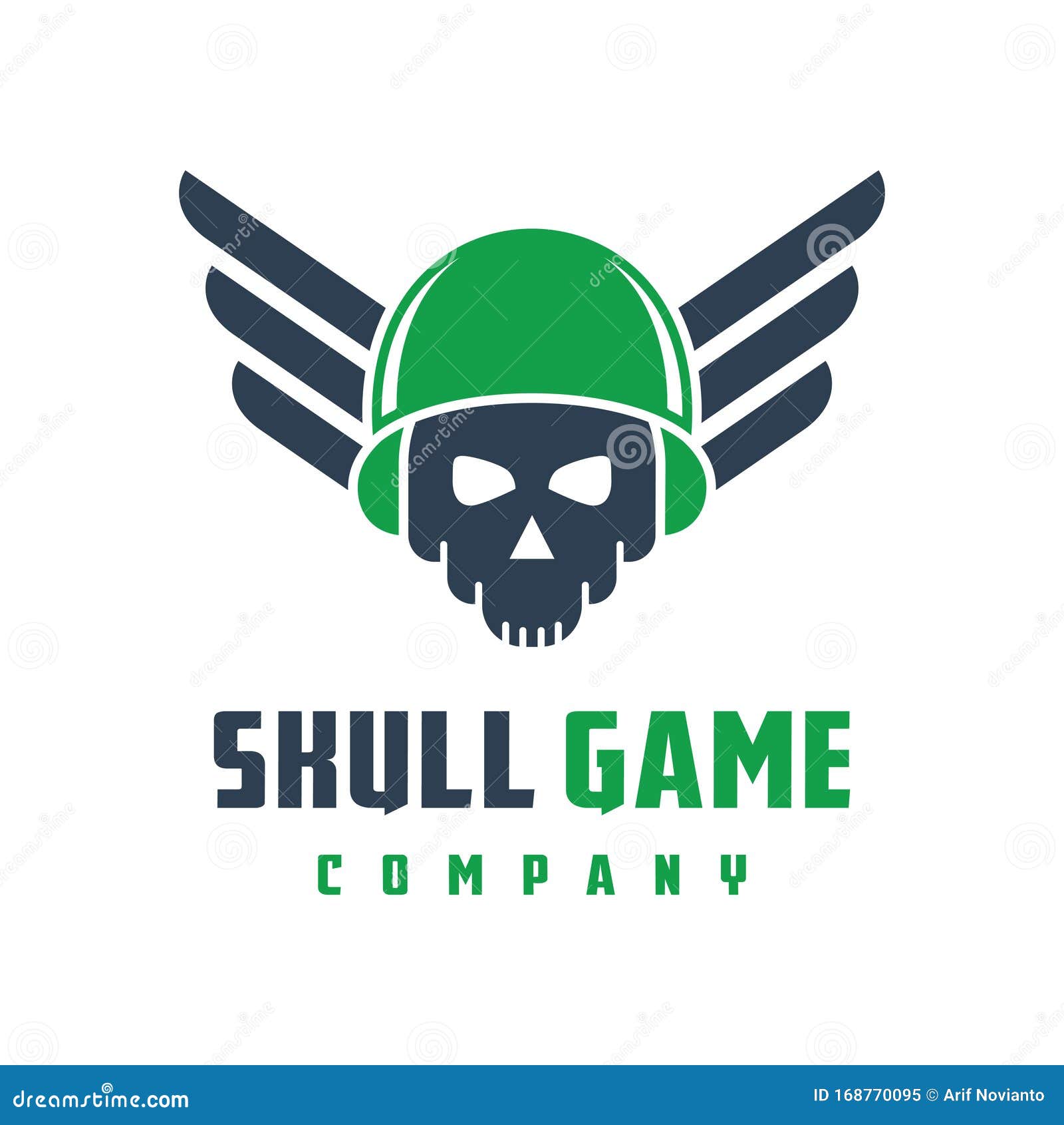 Skull game logo design stock vector. Illustration of games - 168770095