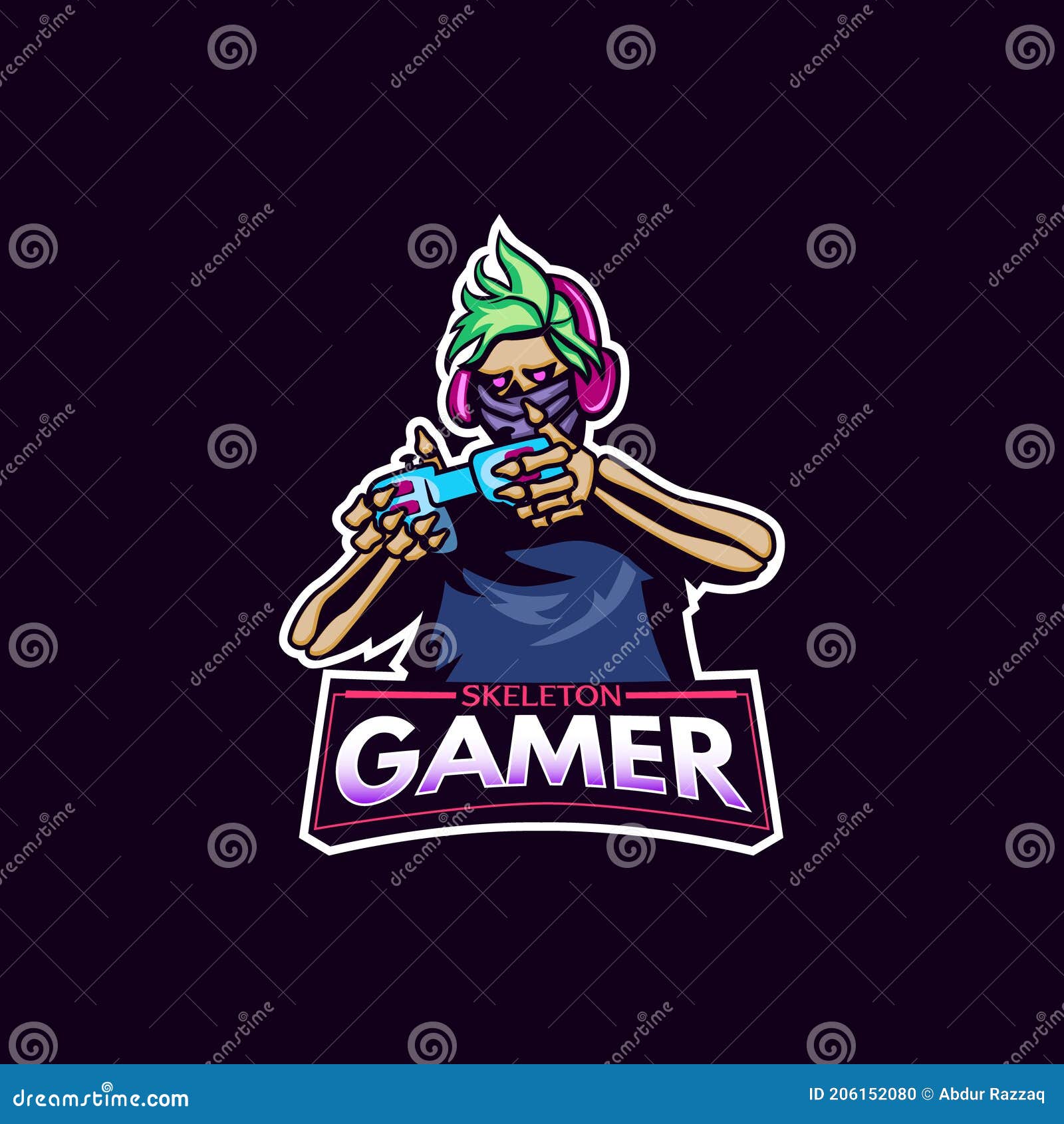 Skull Gamer Mascot Logo Design Vector Skull Logo Mascot Logo Gamer Logo ...