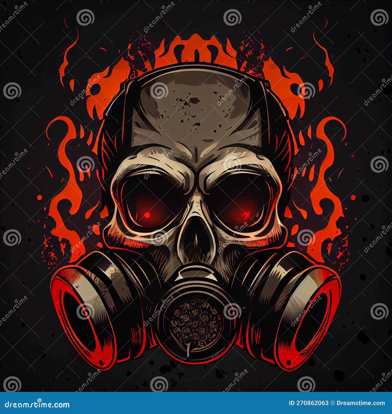 Skull Gas Mask Art
