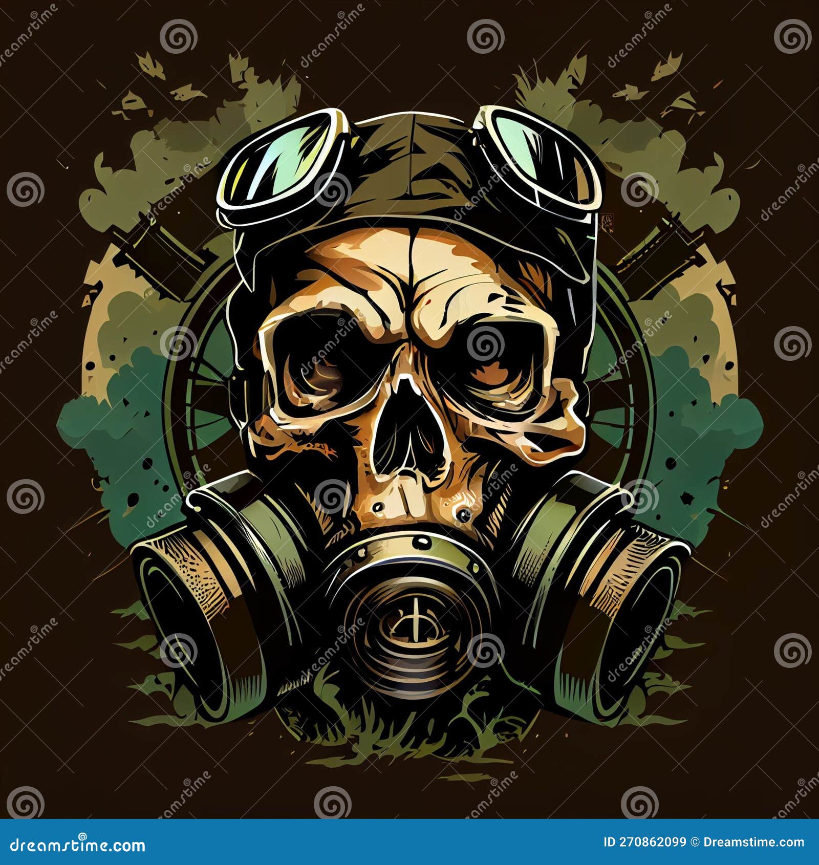 Skull Gas Mask Art