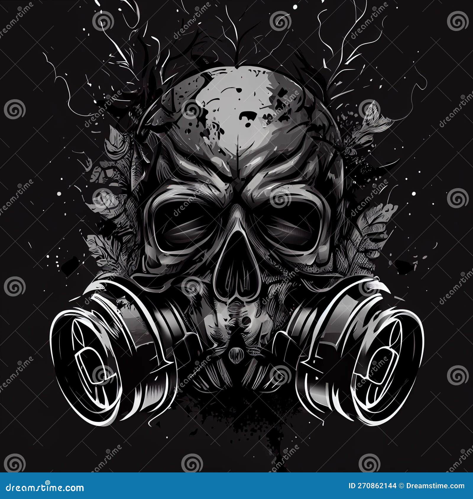 Skull In Gas Mask Stock Illustration | CartoonDealer.com #270862144