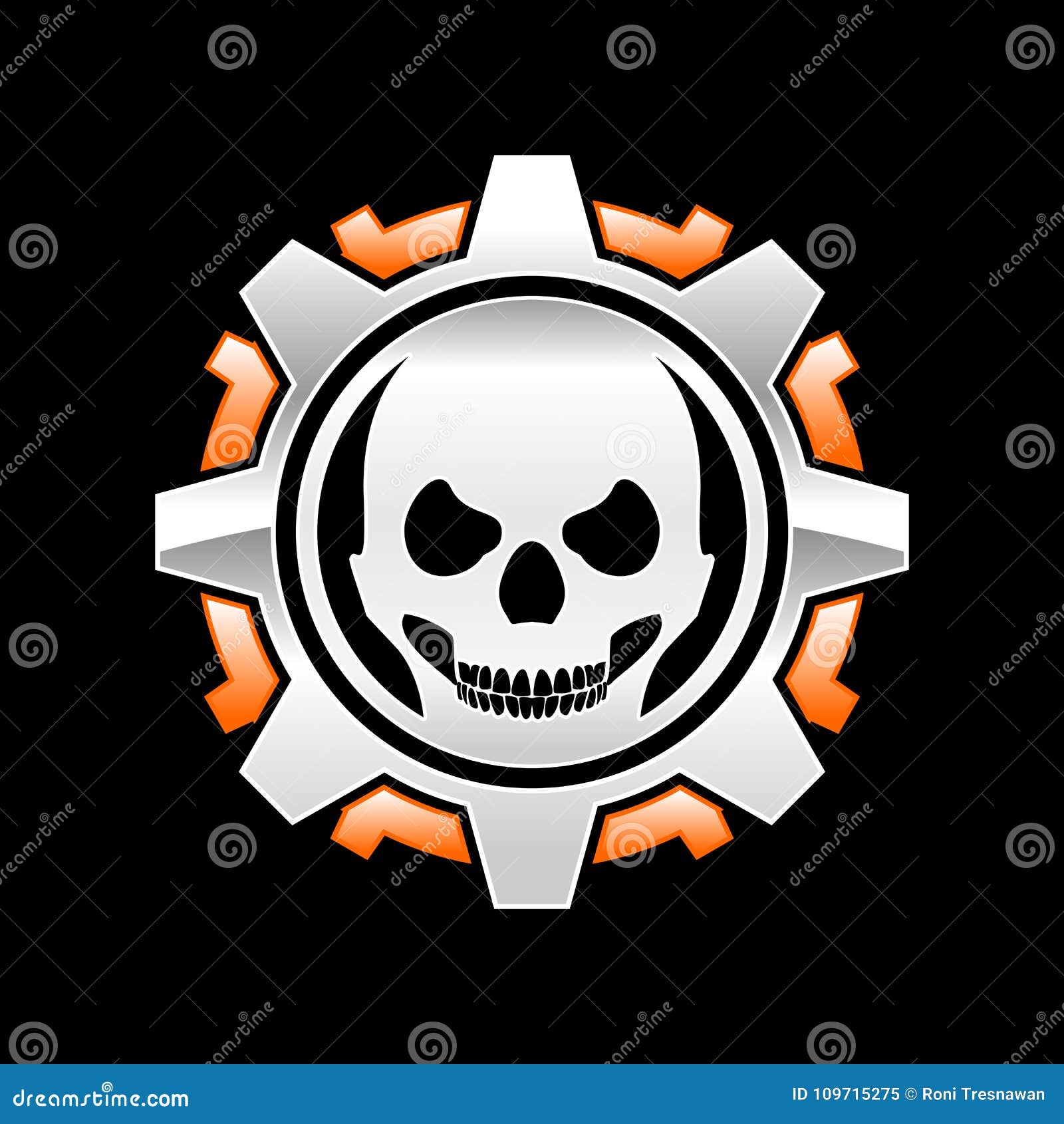 Skull Gear Machine stock vector. Illustration of design - 109715275