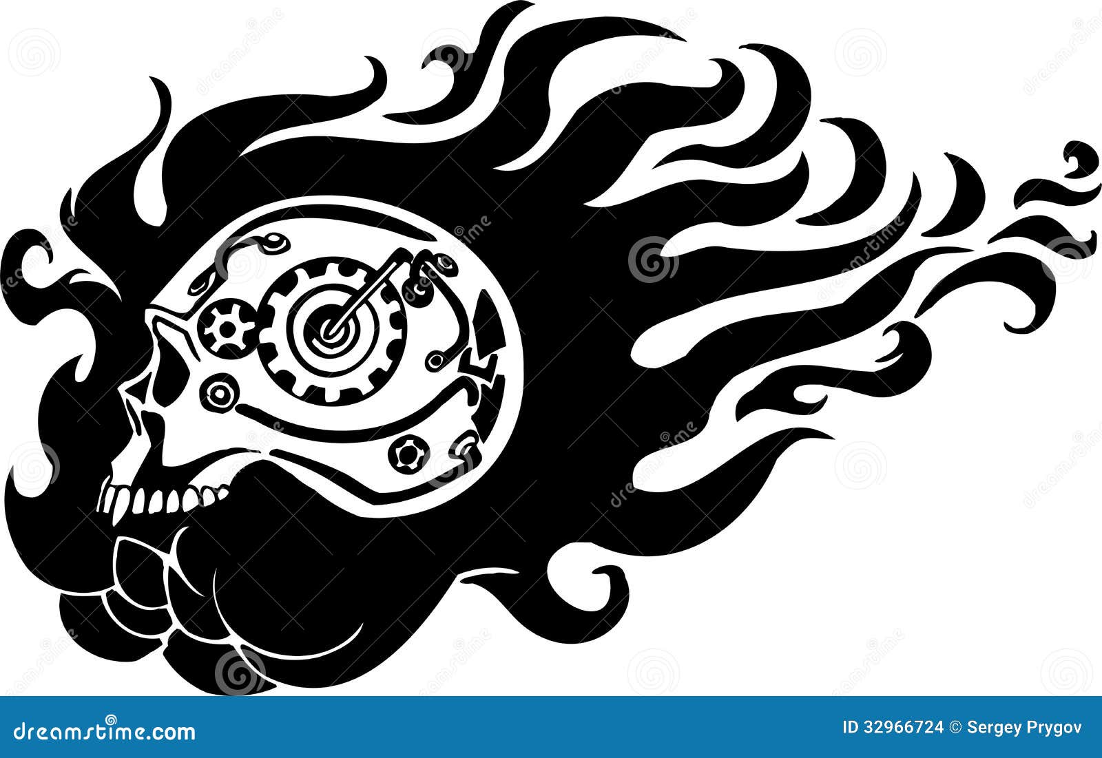 Skull and Gear. Vector Illustration. Stock Vector - Illustration of ...