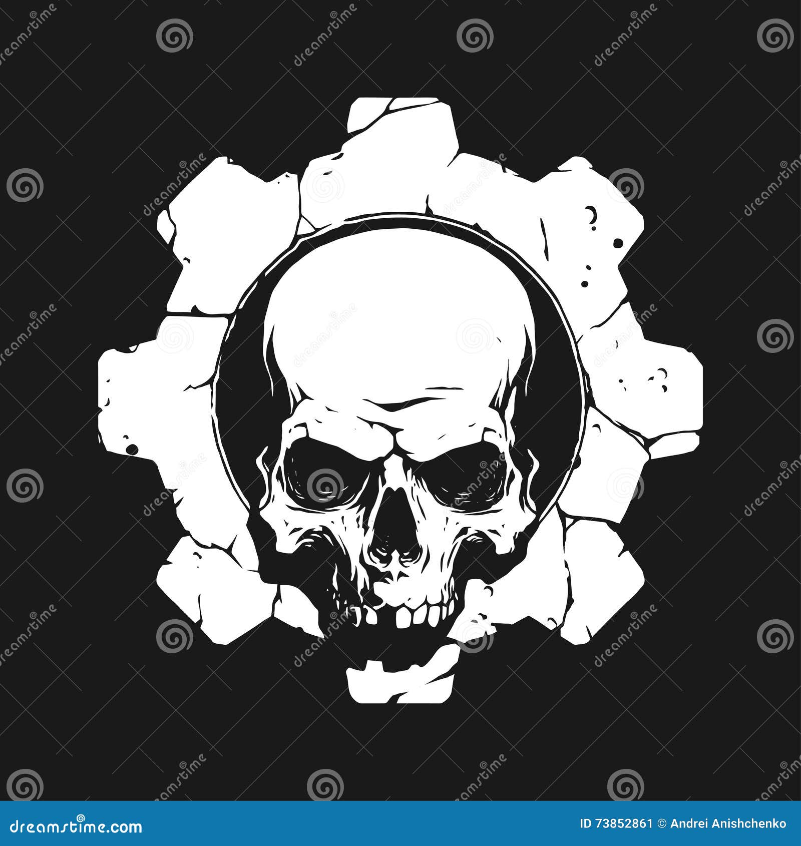 Skull in gear stock vector. Illustration of danger, pattern - 73852861 Skull in gear stock vector. Illustration of danger, pattern - 73852861