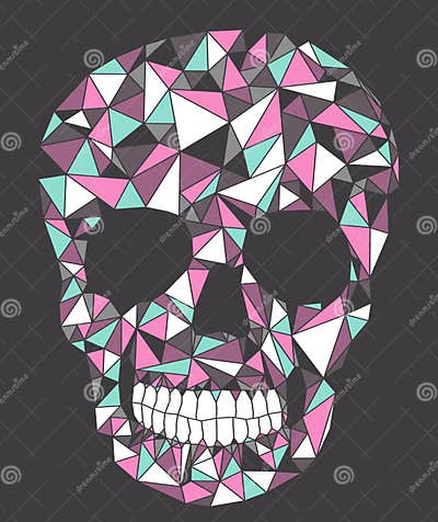 Skull with Geometric Pattern. Stock Vector - Illustration of black ...