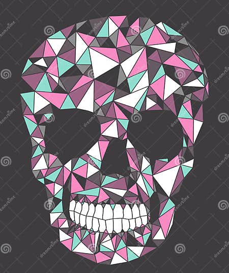 Skull with Geometric Pattern. Stock Vector - Illustration of black ...