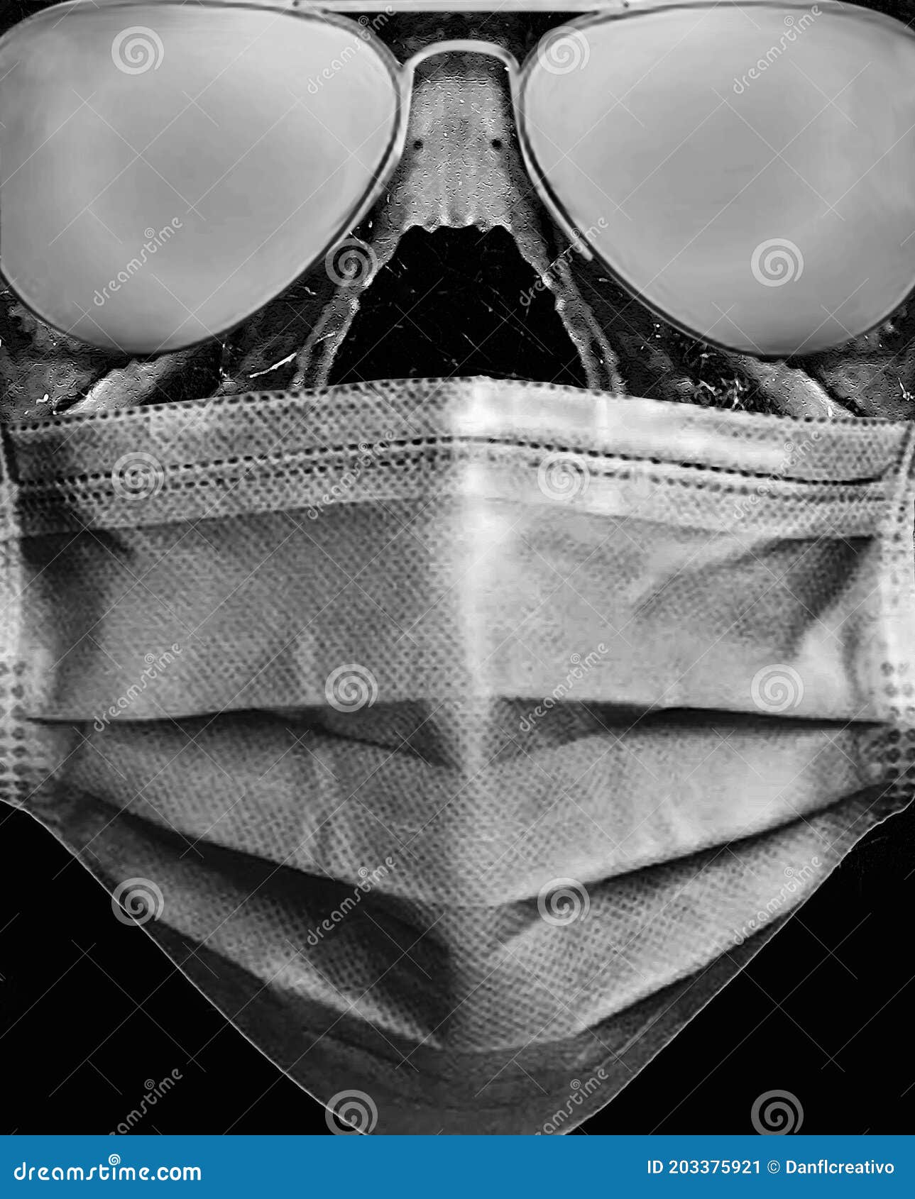 Skull With Glasses And Mask Face Stock Image Image Of Glasses Scary