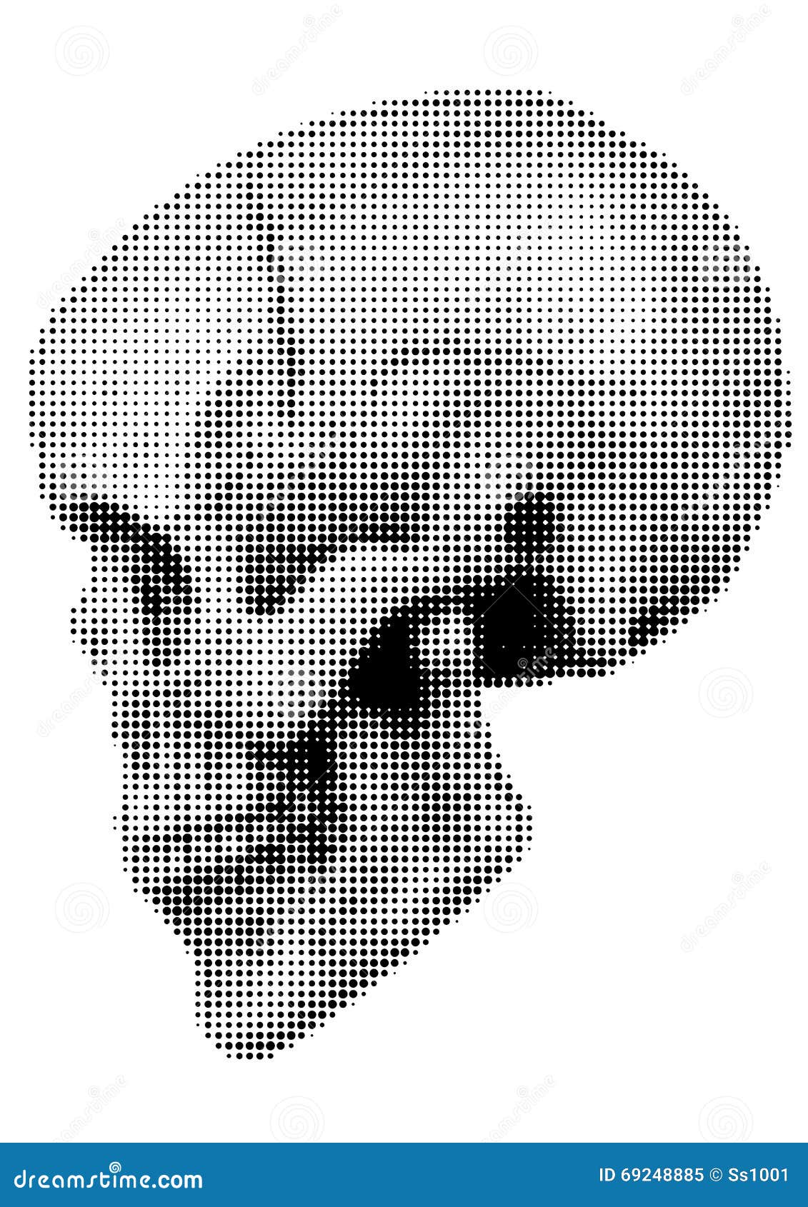 Skull halfton effect stock vector. Illustration of skeleton - 69248885