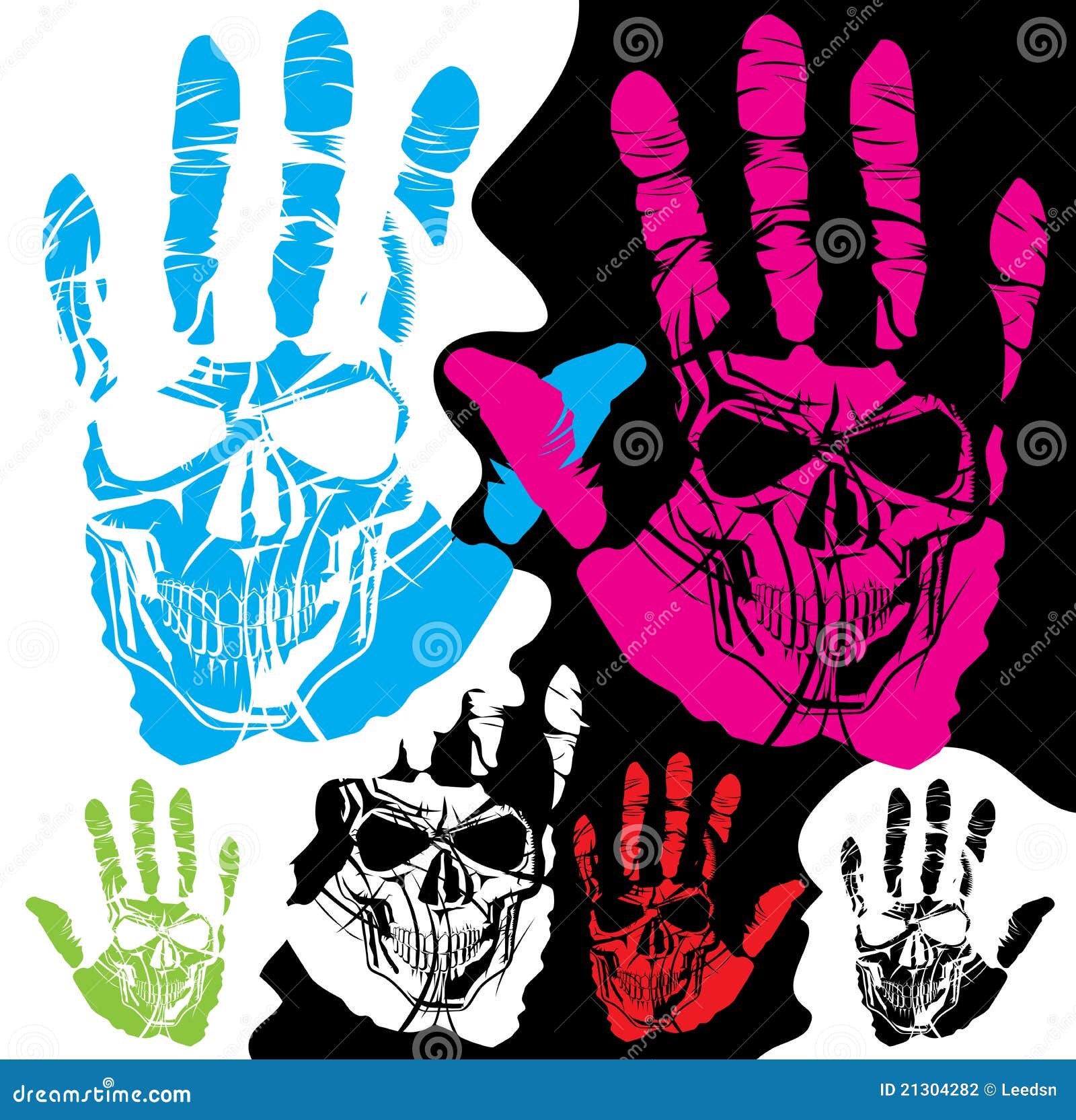 Skull and hand stock vector. Illustration of cartoon - 21304282