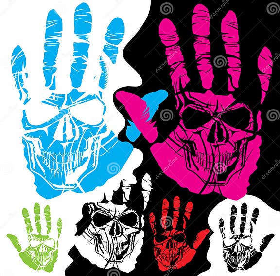 Skull and hand stock vector. Illustration of cartoon - 21304282