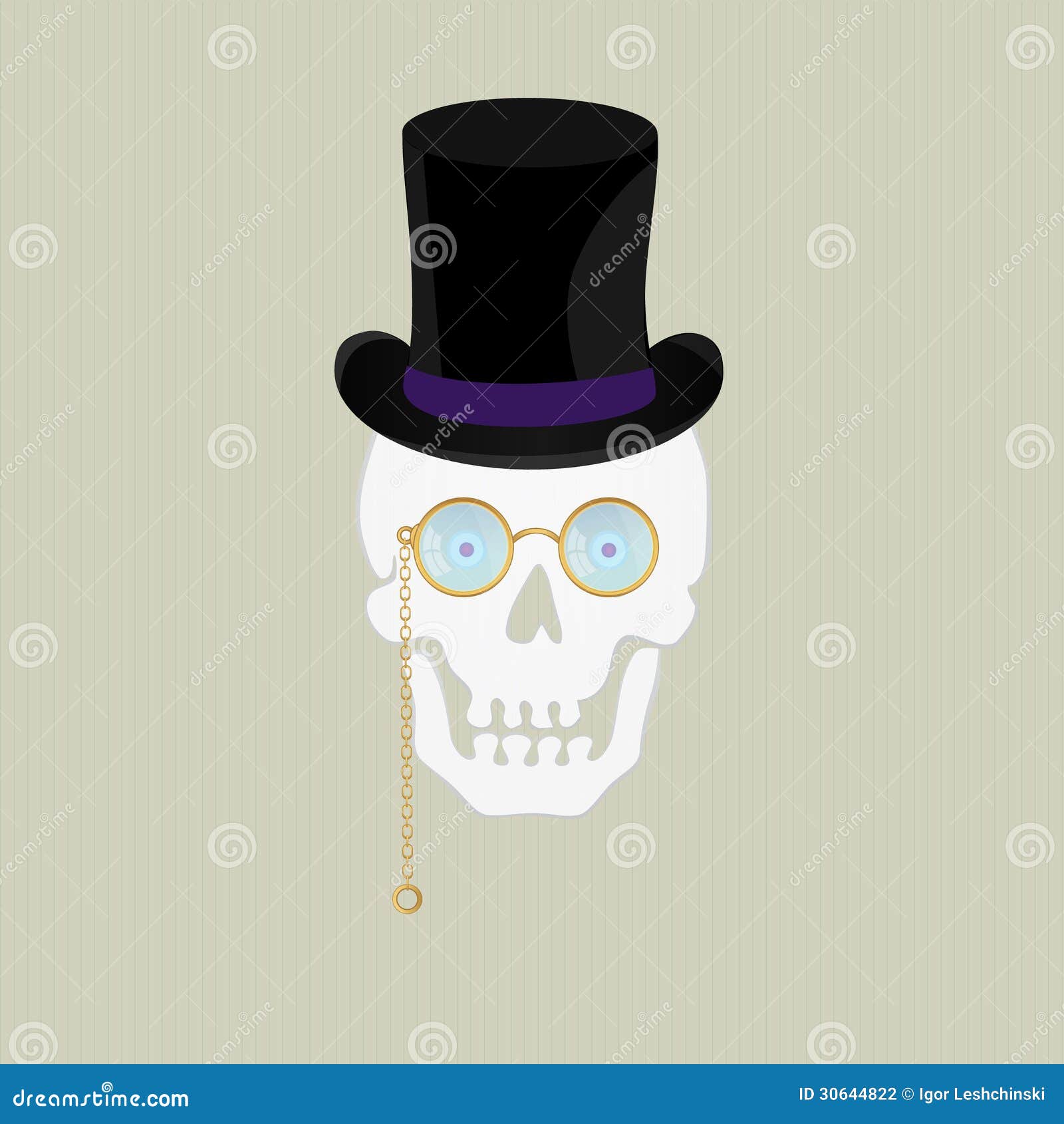 Skull in hat stock vector. Illustration of anatomy, color - 30644822