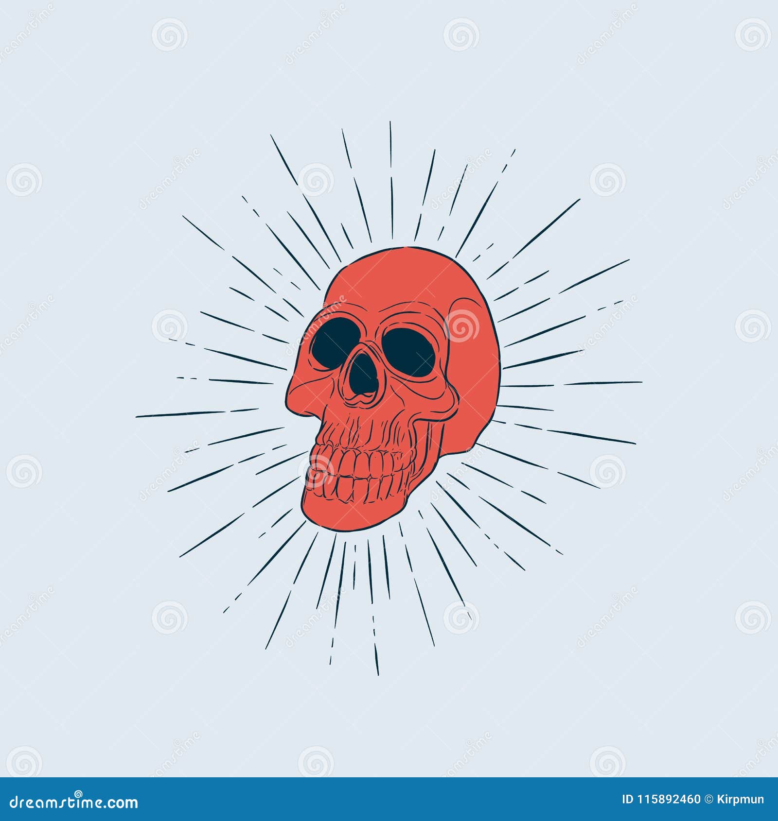 Skull Head, Hand Draw Sketch Vector. Stock Vector - Illustration of ...
