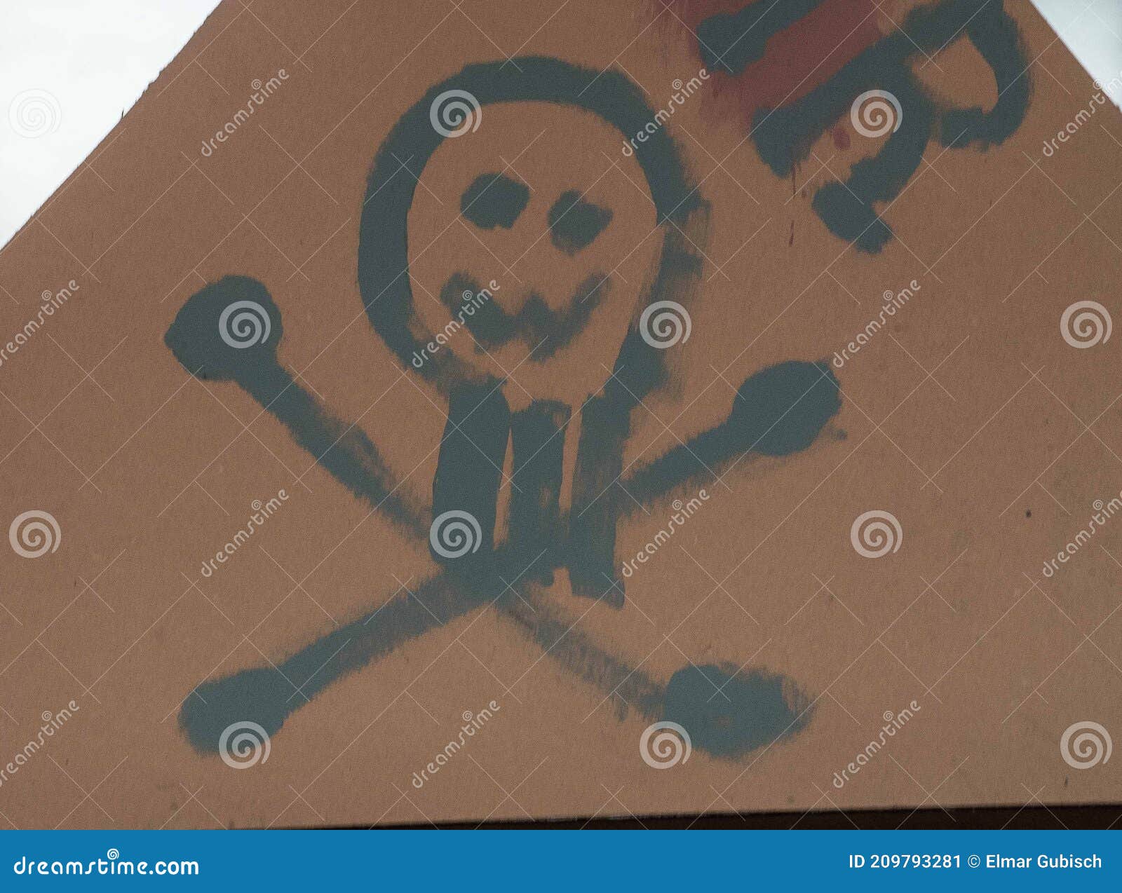 Skull, Head of a Human, Symbol on Paper Stock Image - Image of angel ...