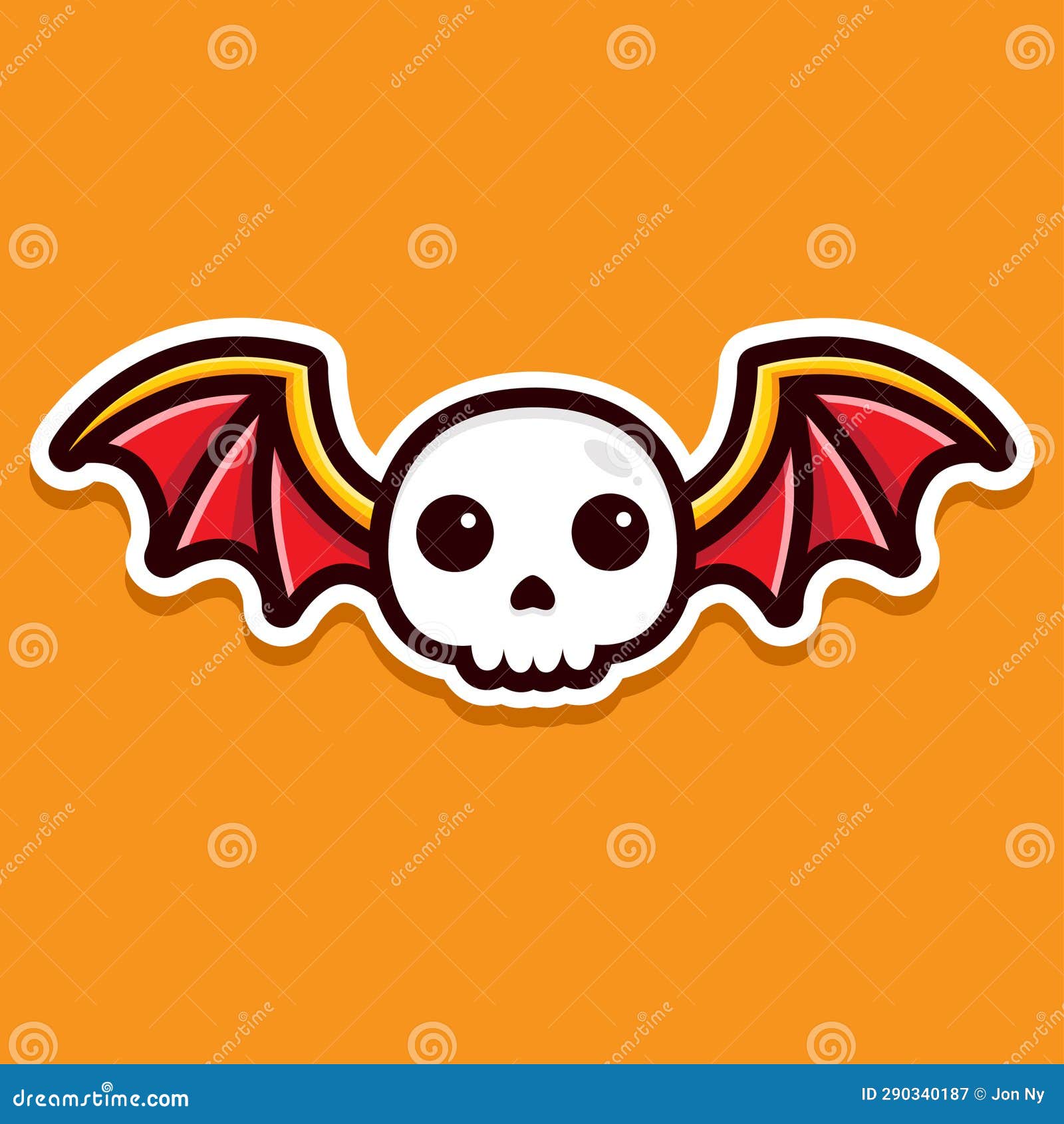 The Skull Head is in the Shape of a Bat Stock Vector - Illustration of ...