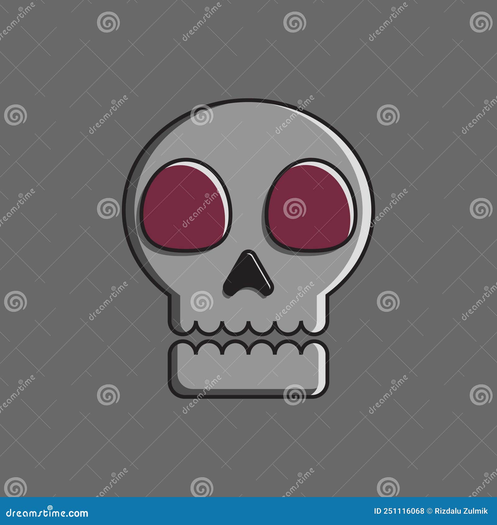 Skull head stock vector. Illustration of nose, logo - 251116068