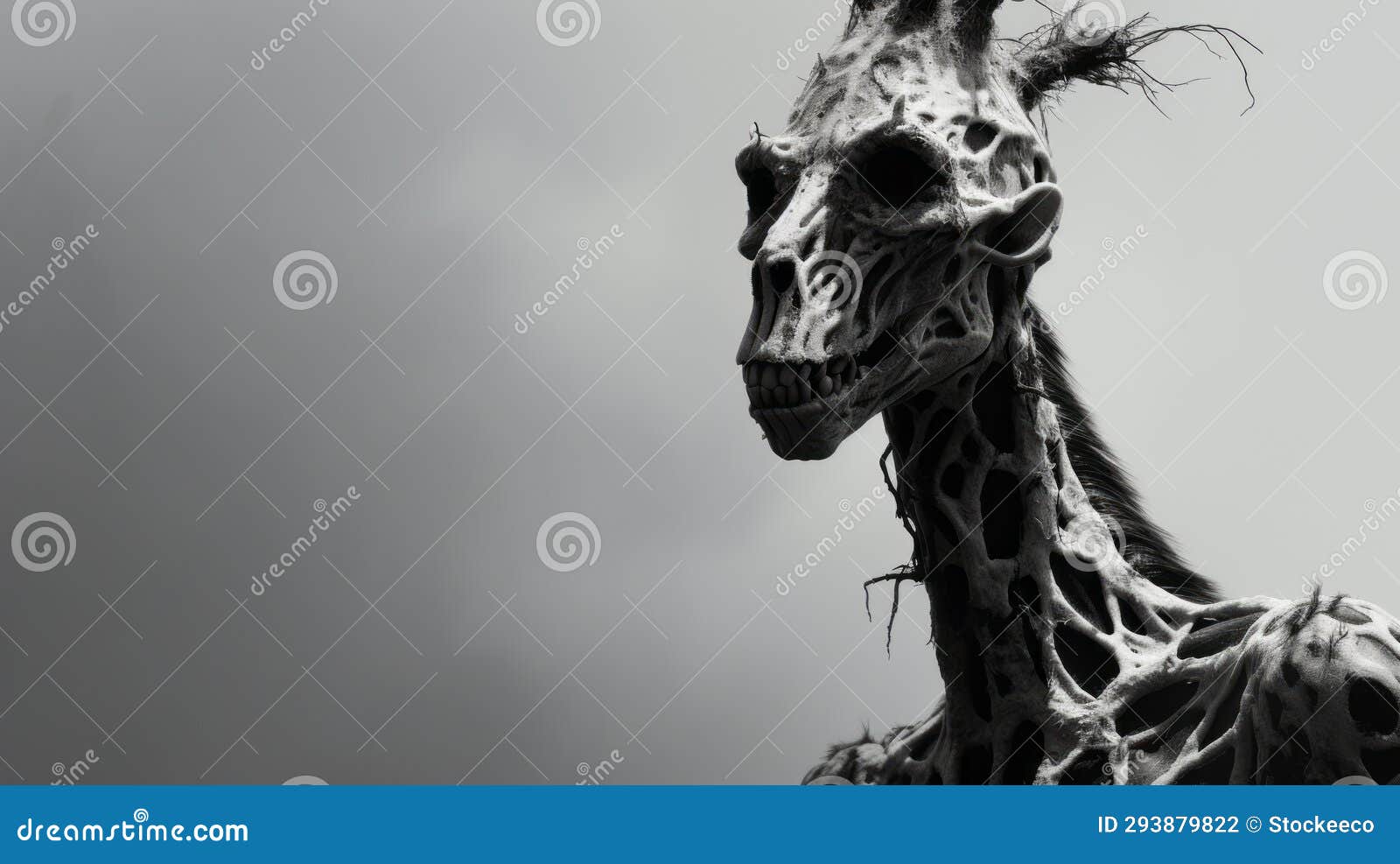 Creepy Skeleton with Detailed Wildlife Sculpted Forms Stock ...