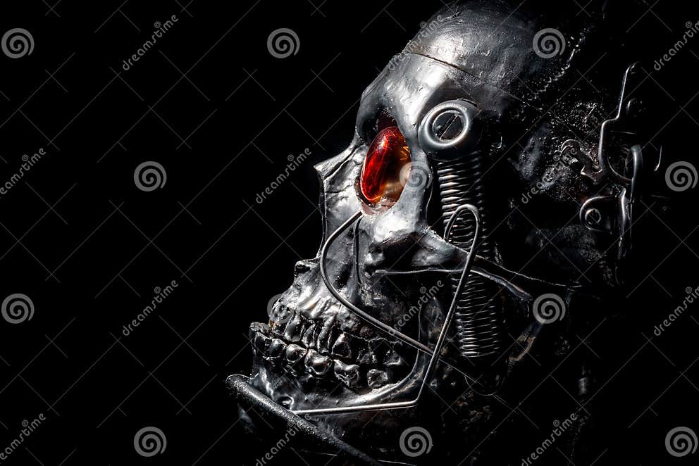 Skull of a Human Size Robot Stock Image - Image of horror, human: 36053863