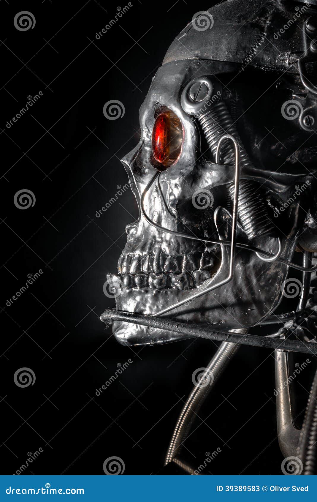 Skull of a Human Size Robot Stock Image - Image of face, futuristic ...