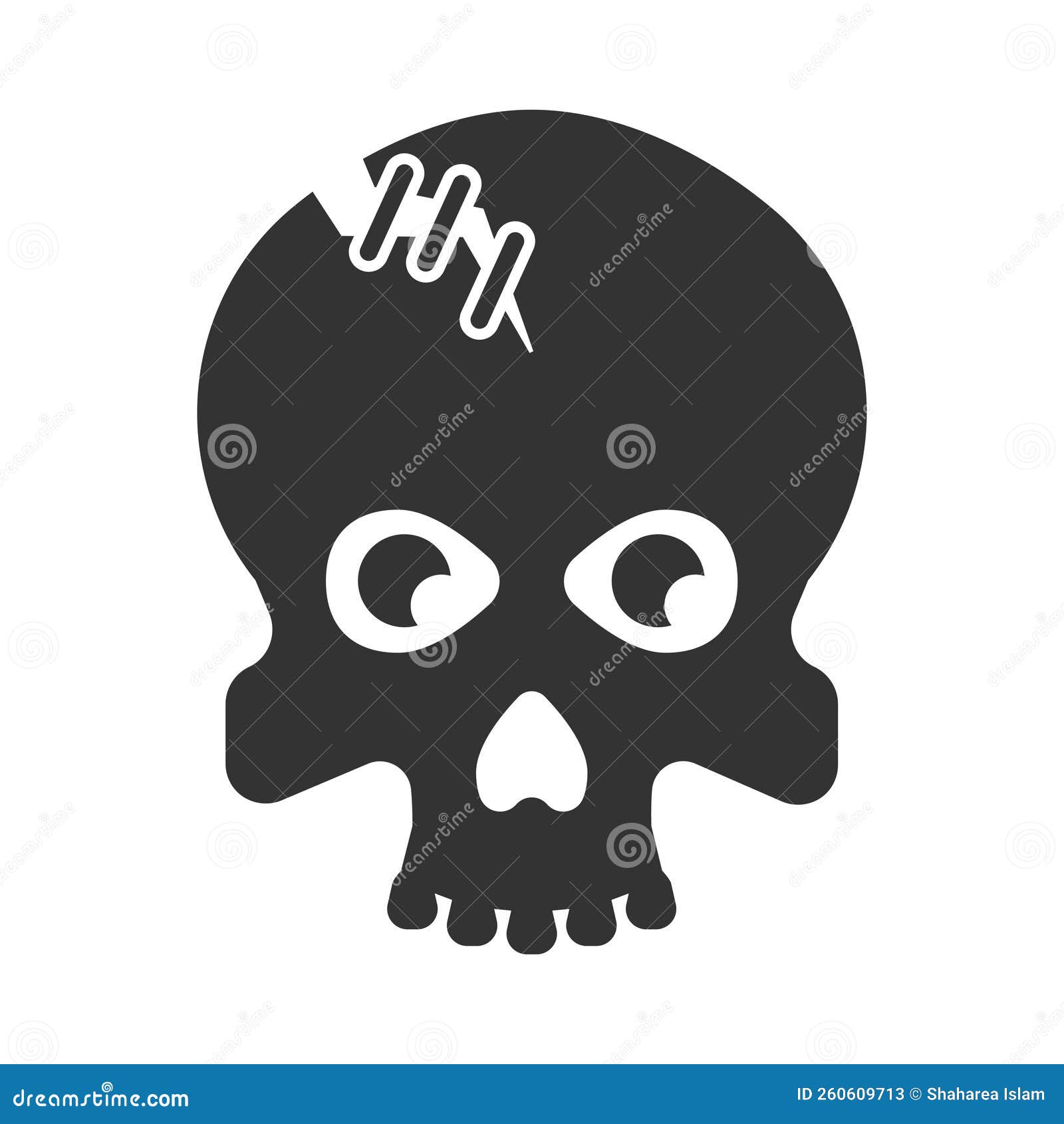 Skull icon stock vector. Illustration of dead, skeleton - 260609713