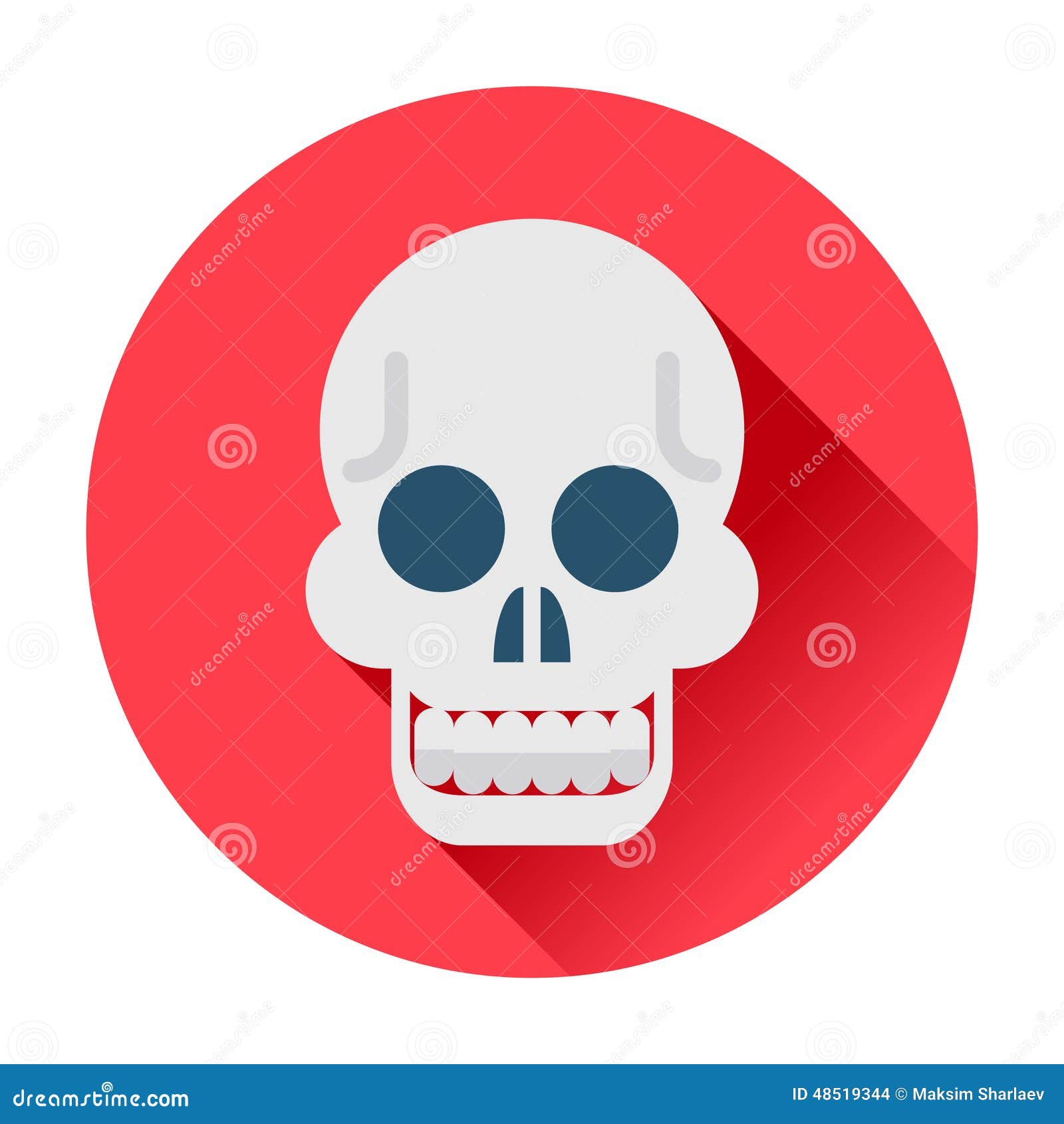 Skull Icon. Bony Structure That Forms The Head. Day Of The Dead Symbol ...