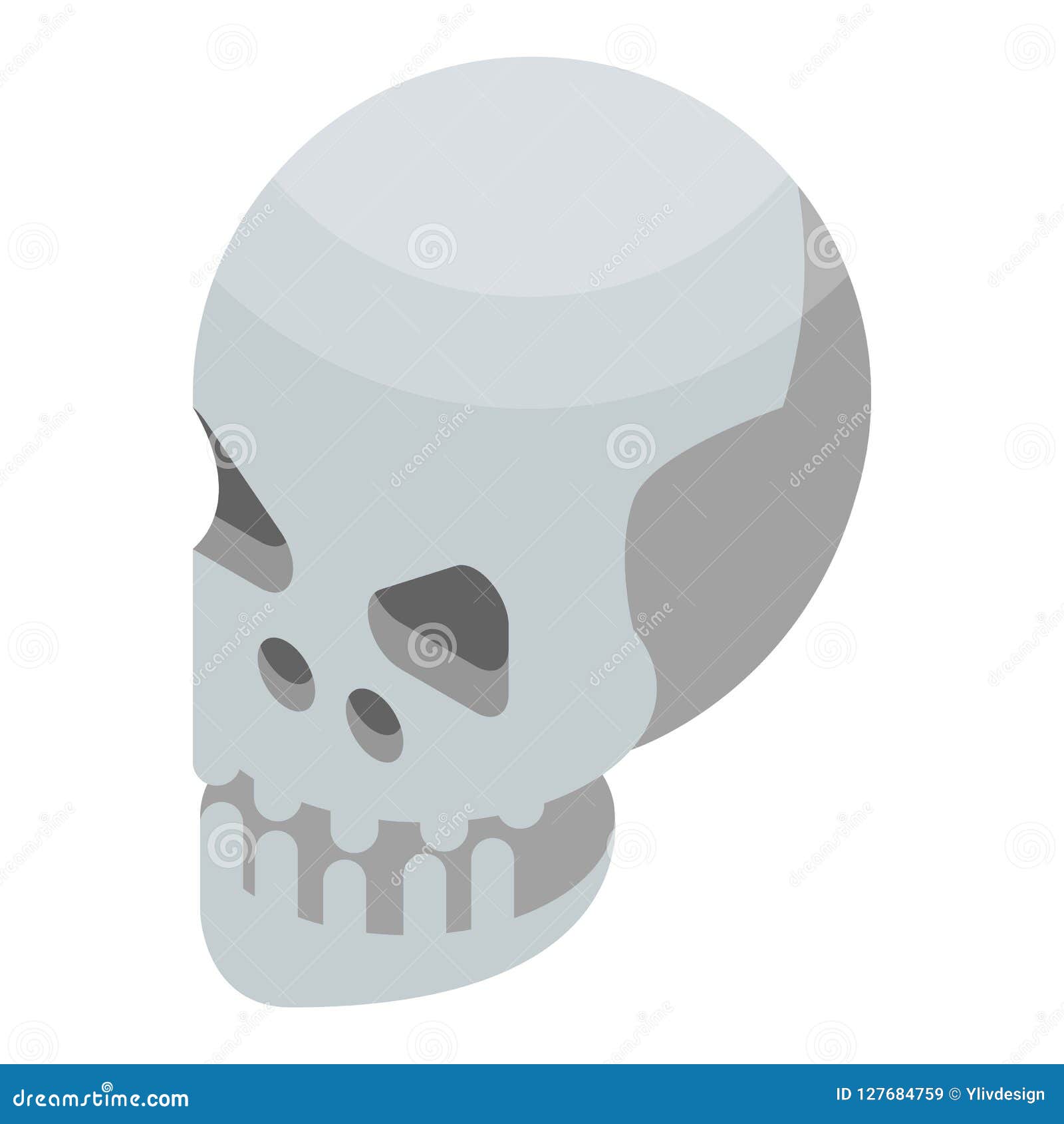 Skull Icon, Isometric Style Stock Vector - Illustration of bone, icon ...