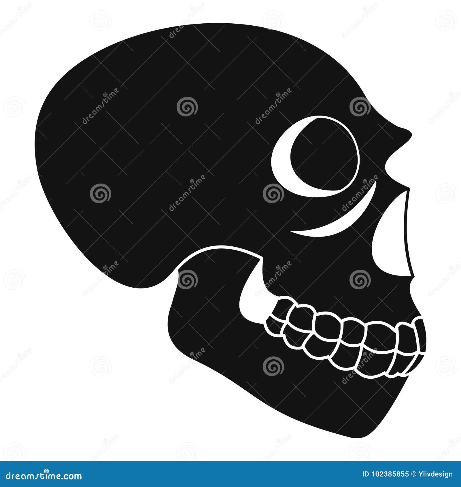 Skull icon, simple style stock vector. Illustration of gothic - 102385855