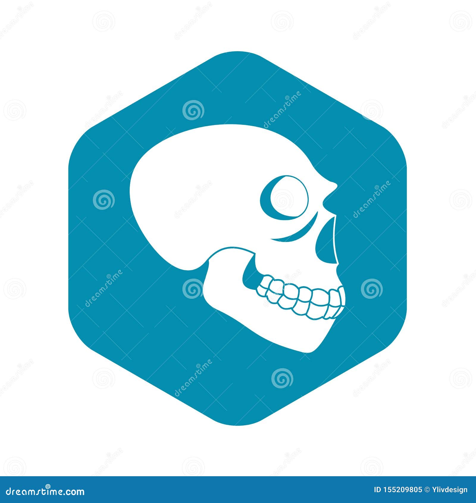 Skull icon, simple style stock vector. Illustration of horror - 155209805