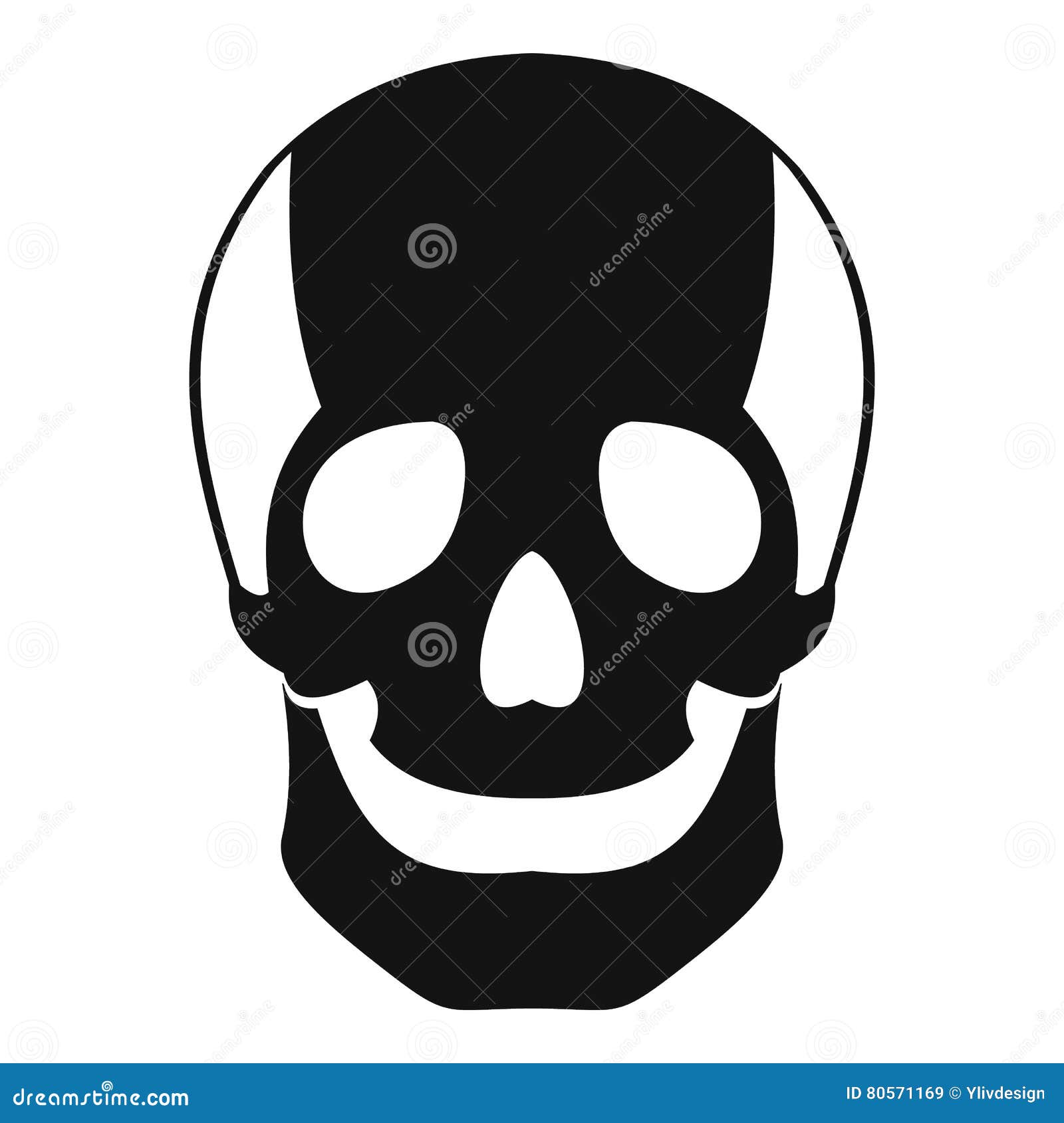 Skull icon, simple style stock vector. Illustration of simple - 80571169