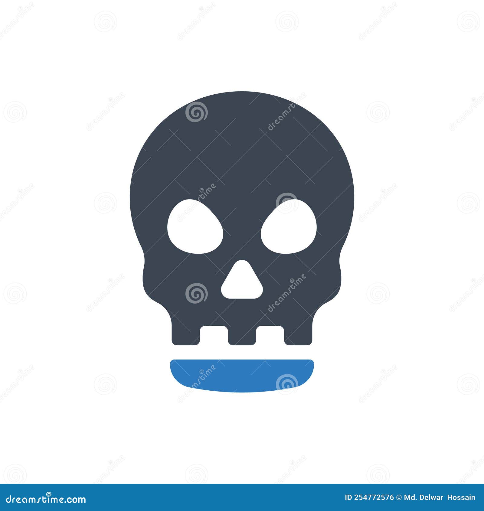 Skull icon stock vector. Illustration of sign, brainpan - 254772576